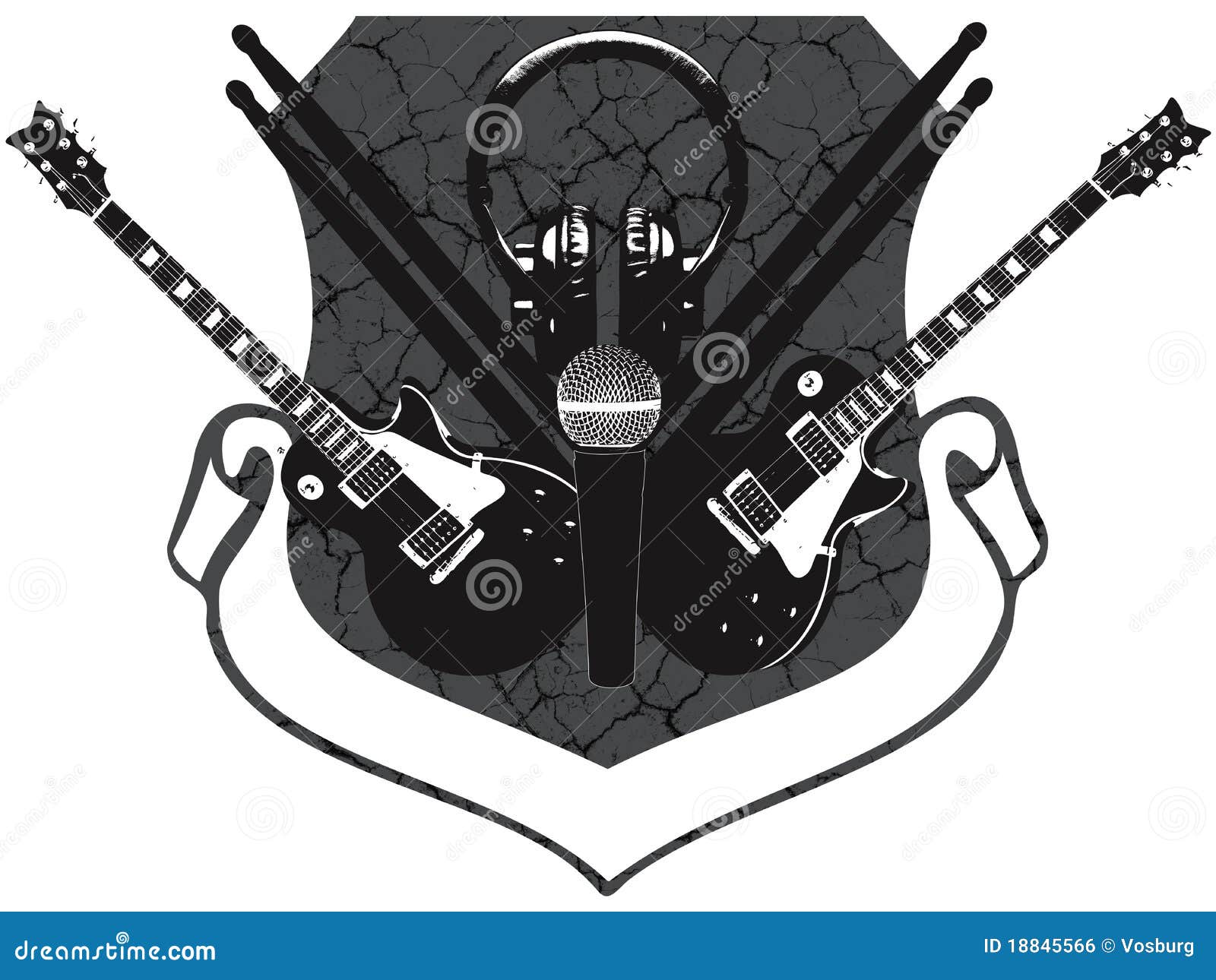 Music crest stock illustration. Illustration of sticks - 18845566