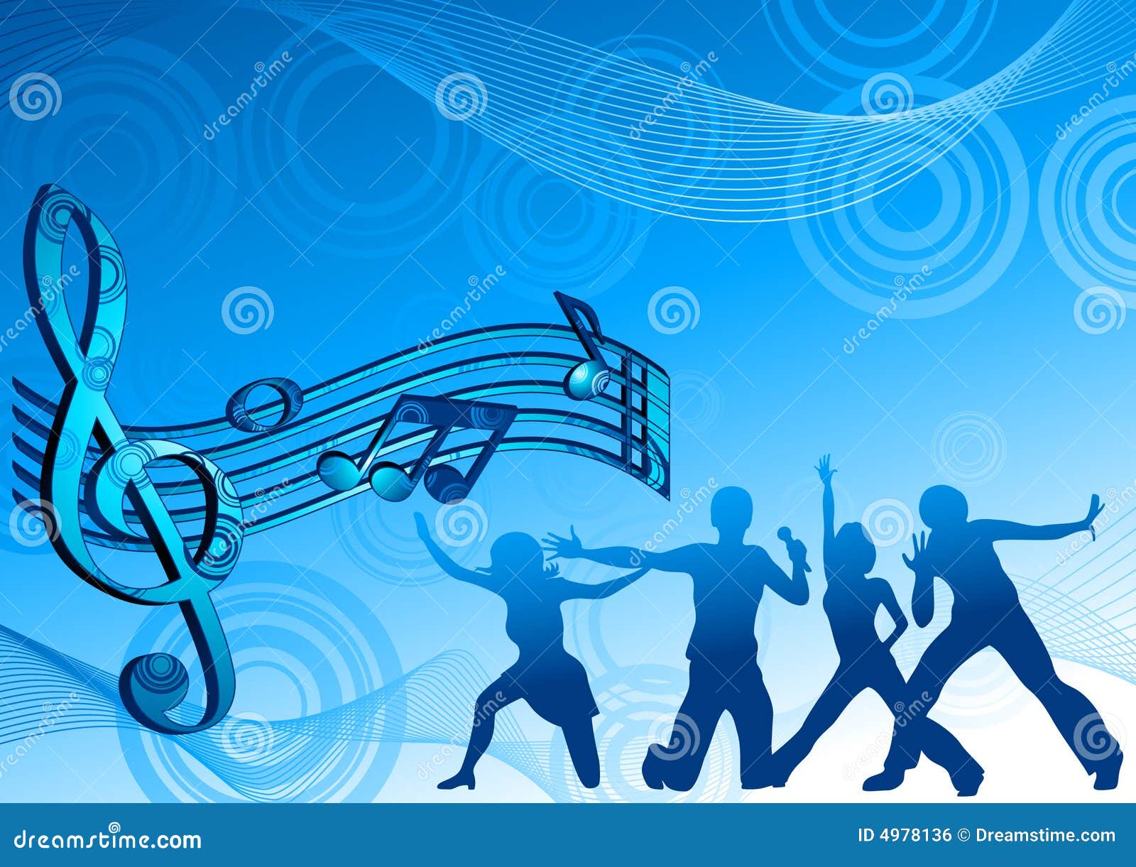 Music_dance_background_blue_color Stock Vector - Illustration of ...