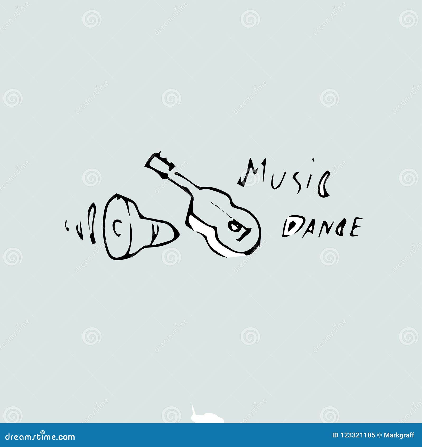 Music and Dance Concept, Handwritten. Vector Hand Drawn Template. Stock ...