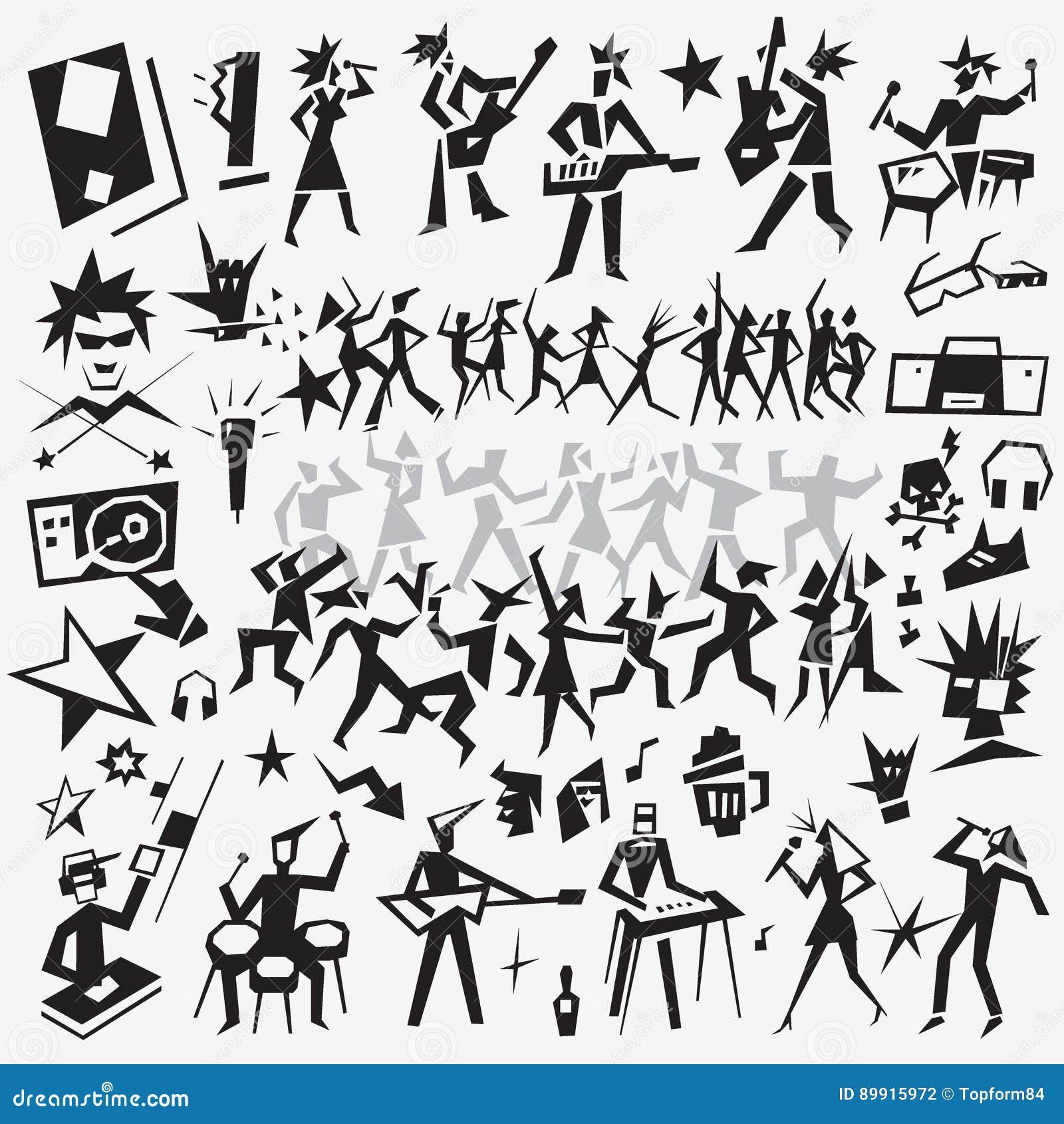 Music , dance icons stock vector. Illustration of guitarist - 89915972