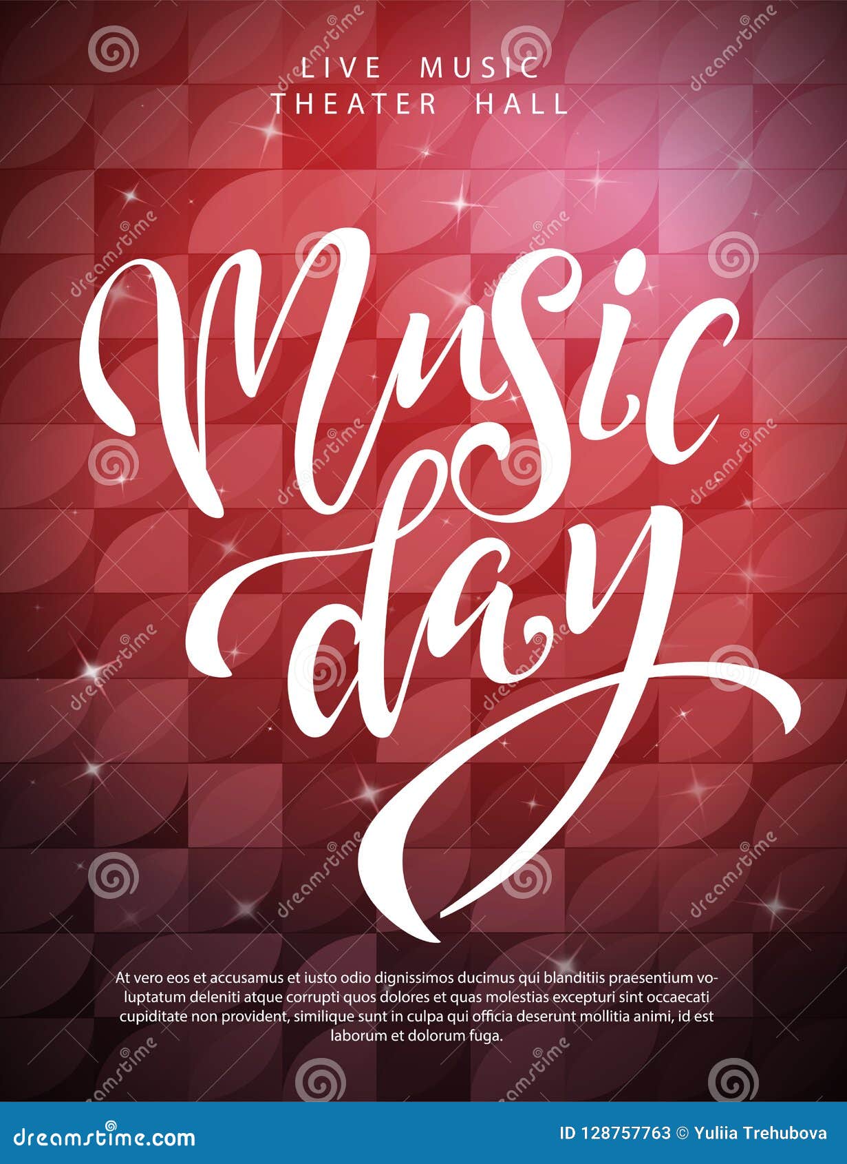 Music Day Lettering Composition. Hand Drawn Calligraphy Poster Stock ...