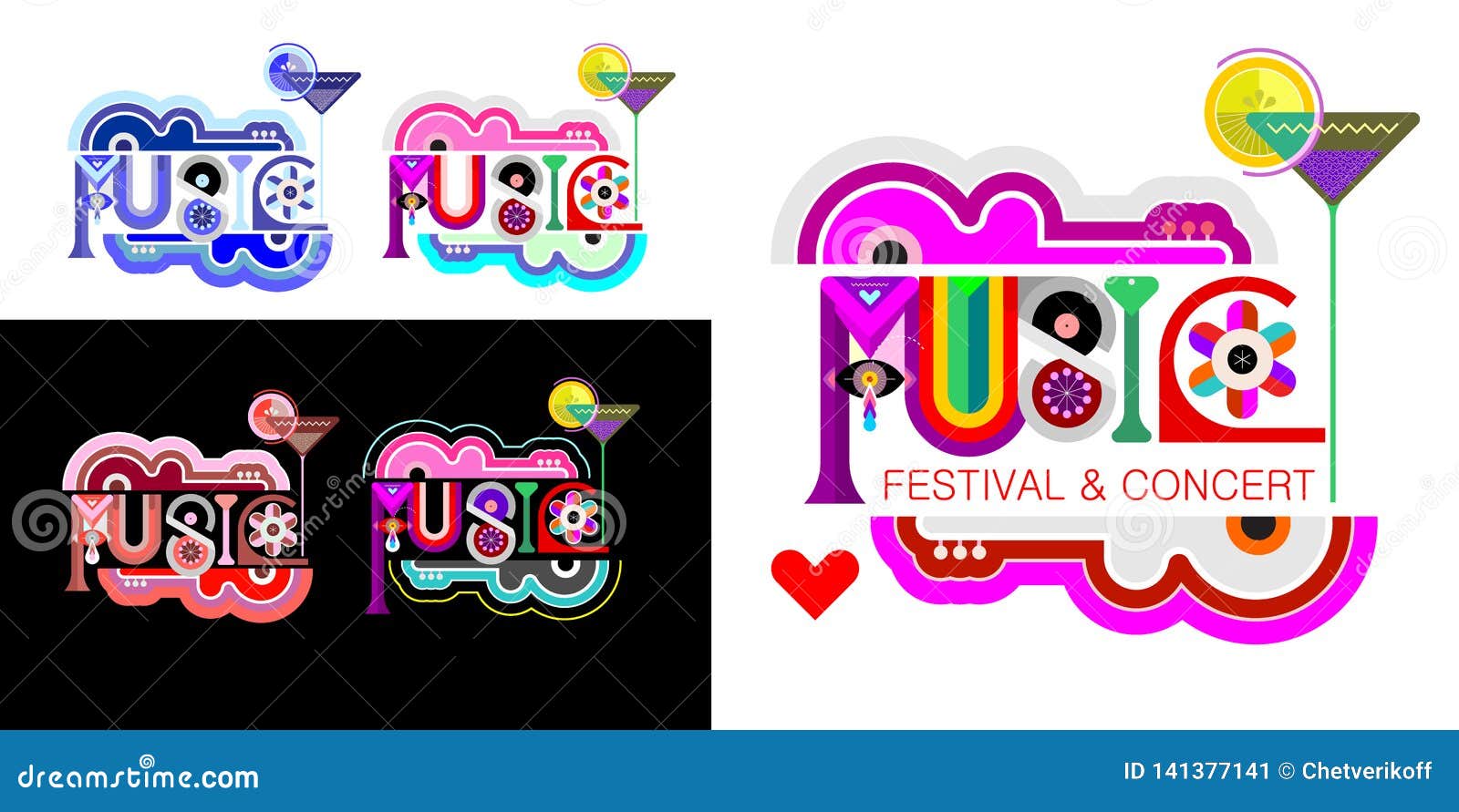 Music Decorative Text Vector Design Stock Vector - Illustration of ...