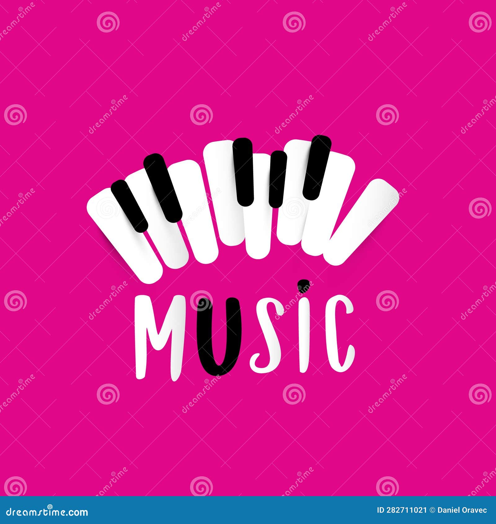 Music Design with Piano Keys on Pink Background Stock Vector ...
