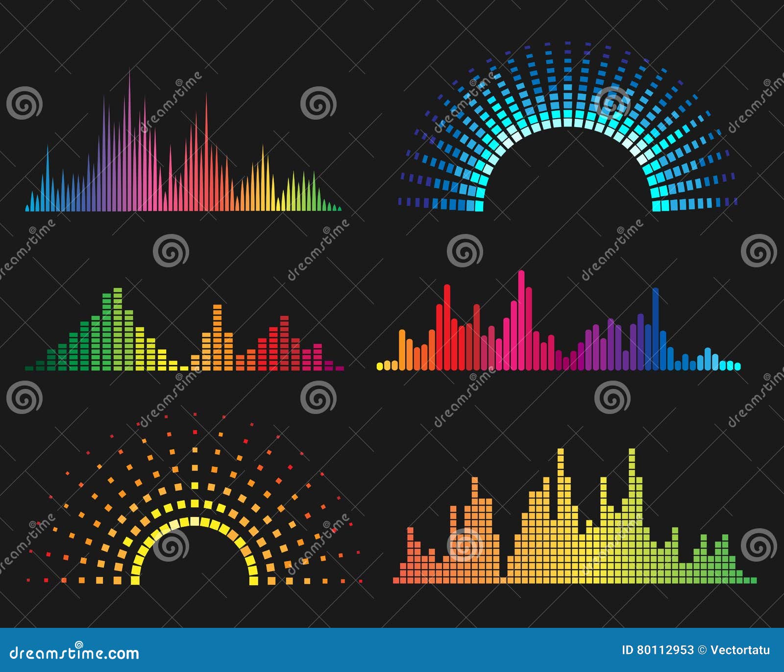 Music digital waveforms stock vector. Illustration of frequency - 80112953