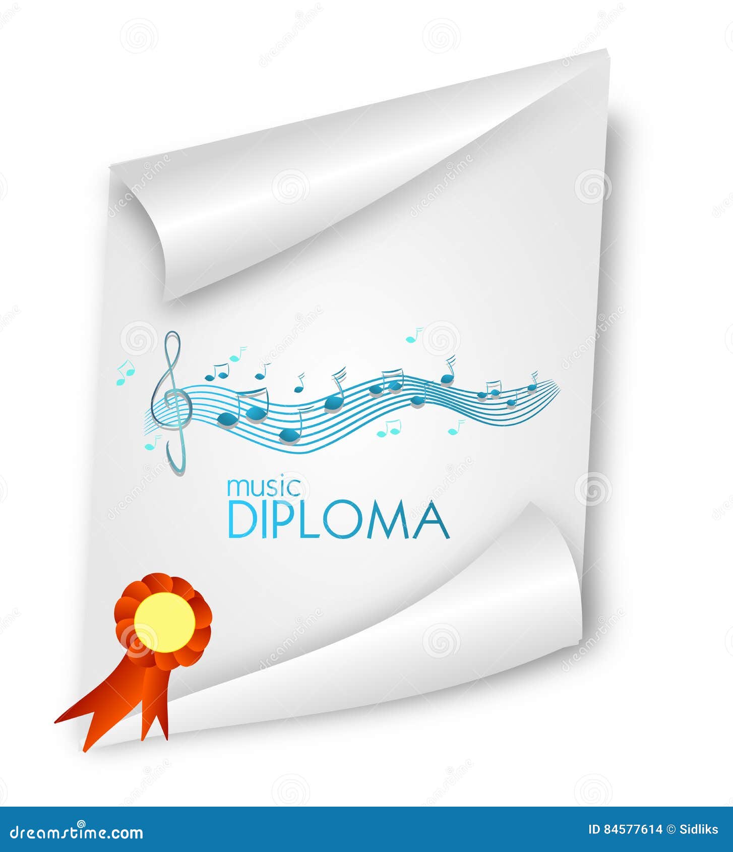 Music diploma illustration stock illustration. Illustration of diploma ...