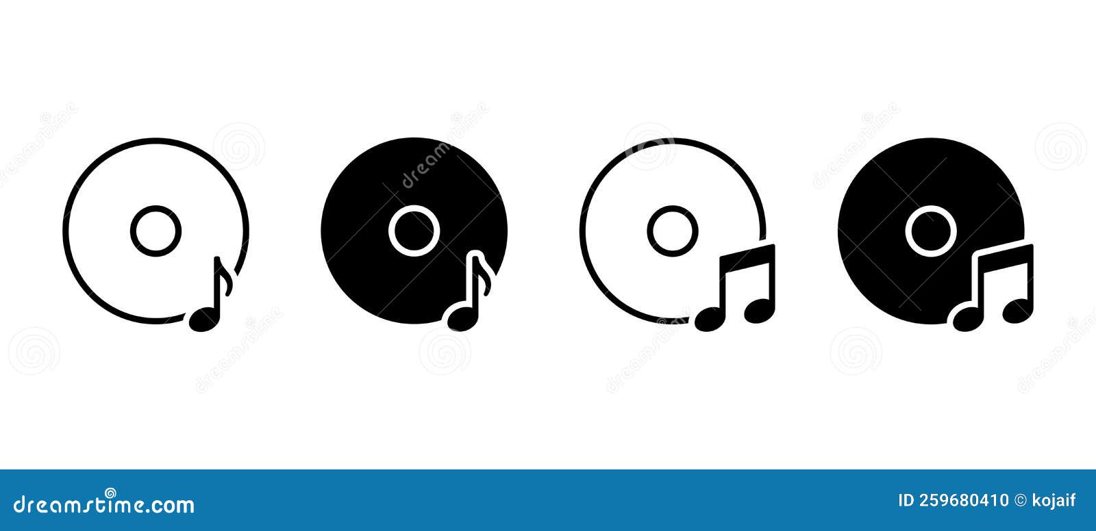 Music Disc Vector Icon Set. Compact Disc Symbol Used for Web, Mobile ...