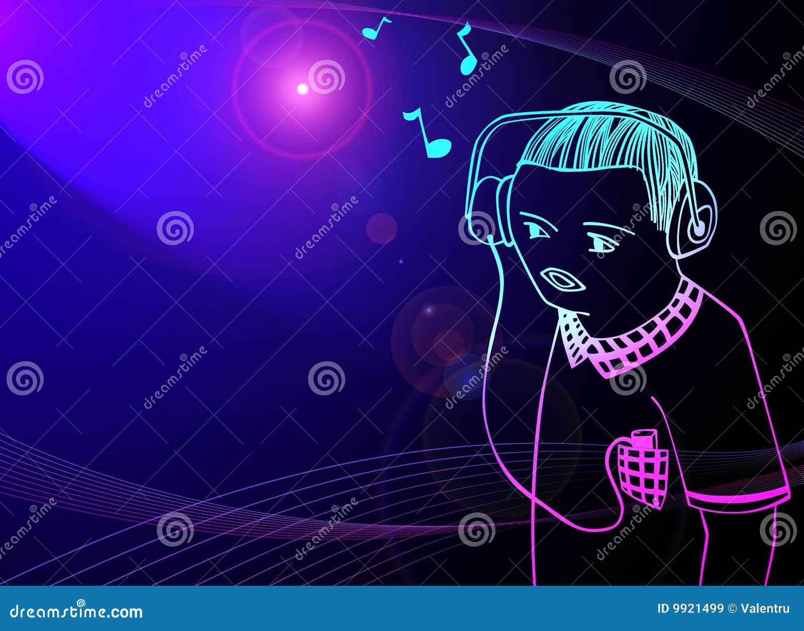 Music. DJ and notes stock illustration. Illustration of paper - 9921499