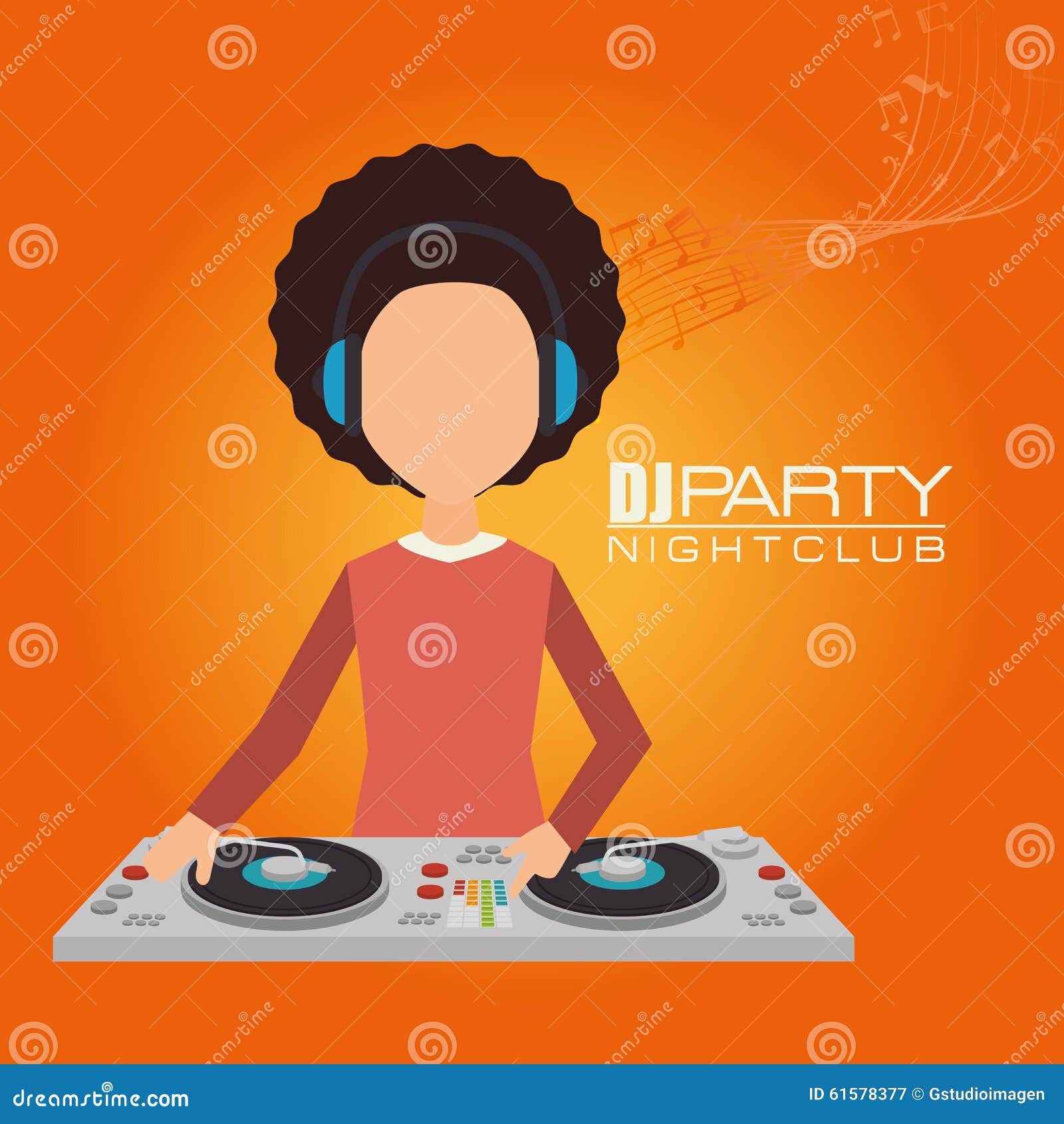Music dj party theme stock vector. Illustration of stereo - 61578377