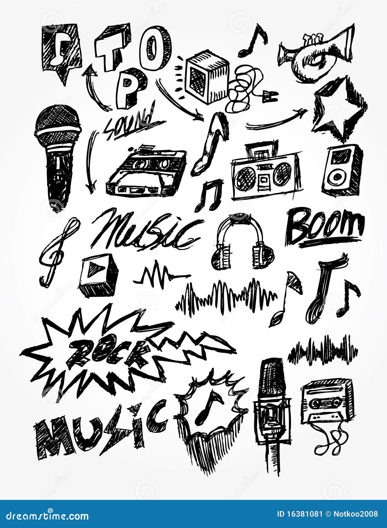 Music Doodle Stock Image - Image: 16381081