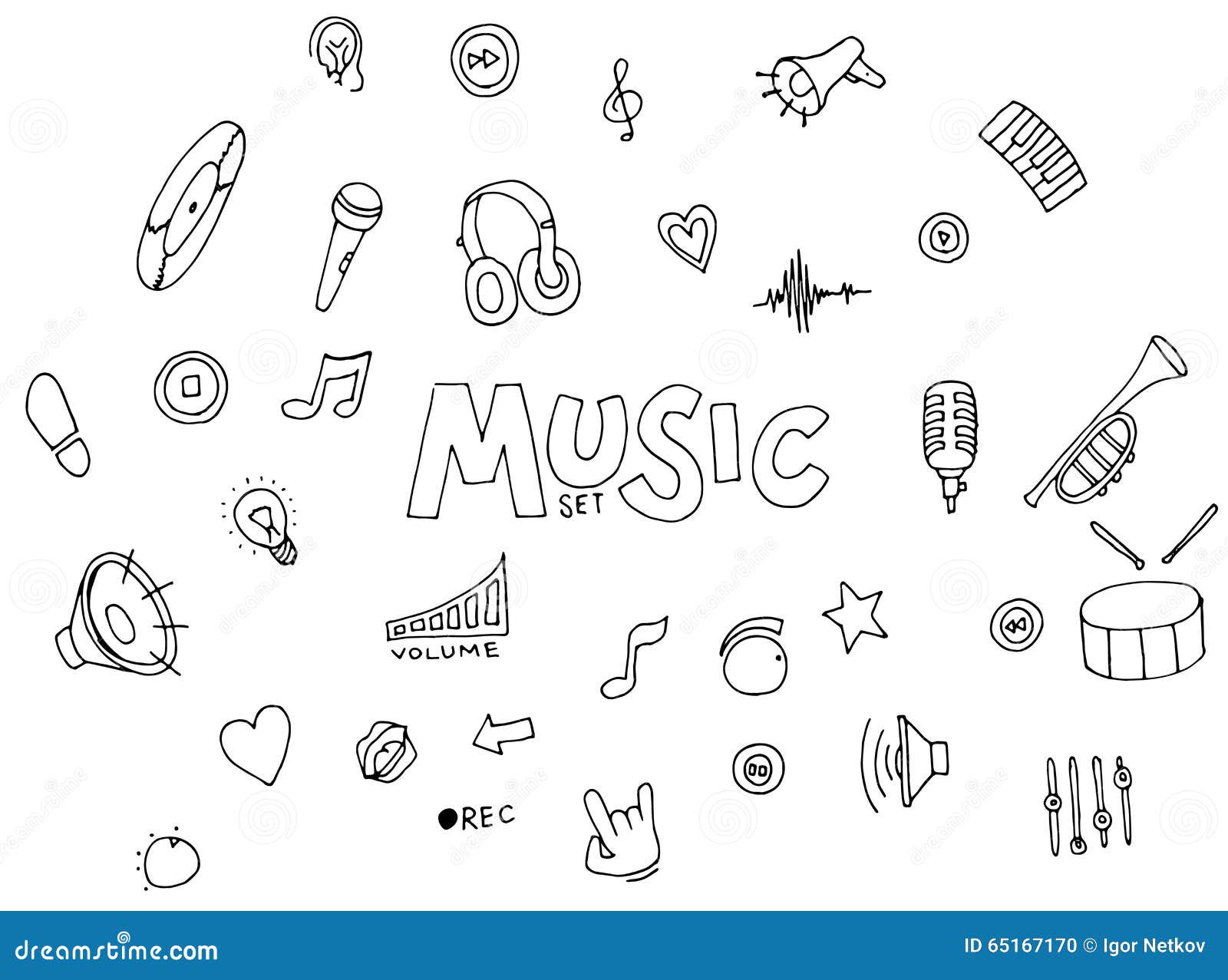 Music - doodles collection stock vector. Illustration of earphone ...
