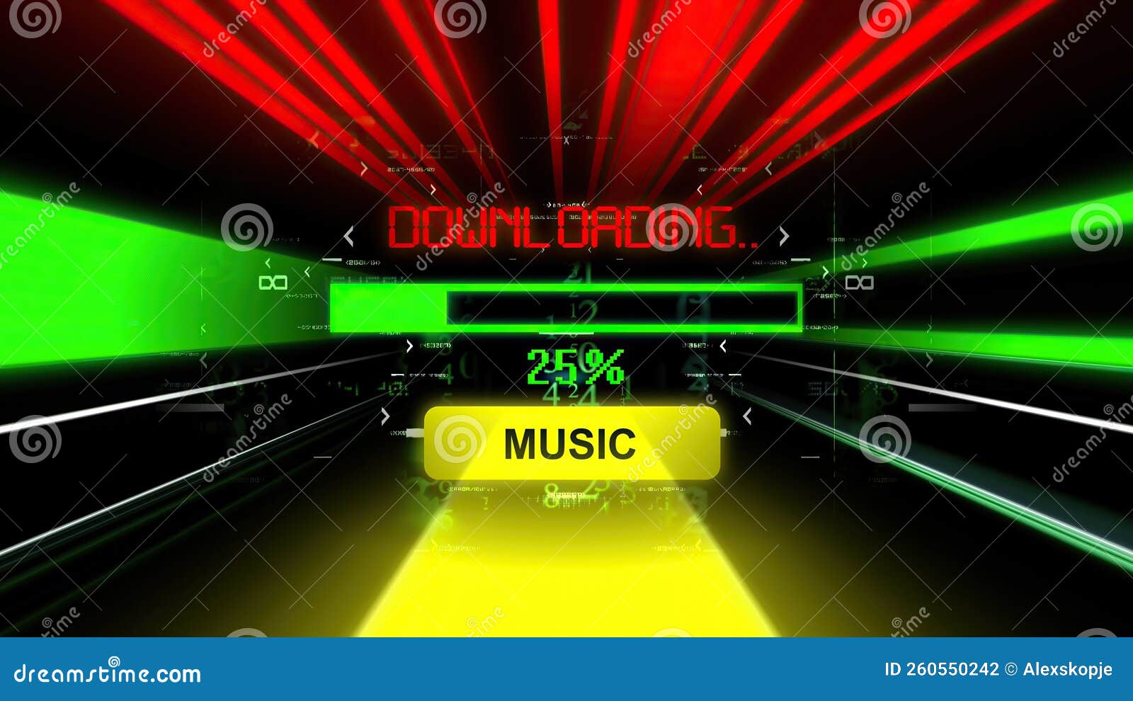 Music Download Progress Bar on the Screen Stock Illustration ...