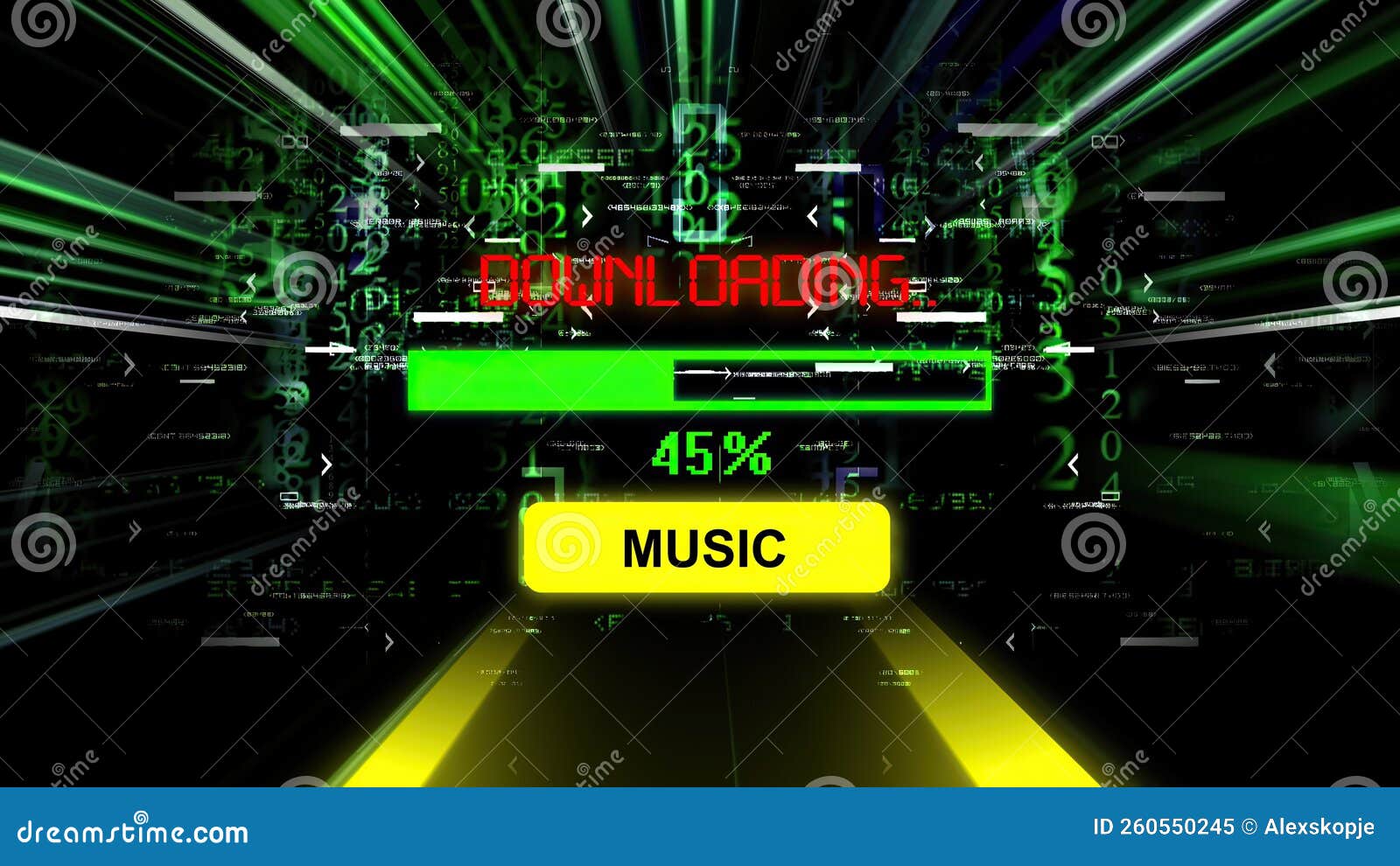 Music Download Progress Bar on the Screen Stock Illustration ...