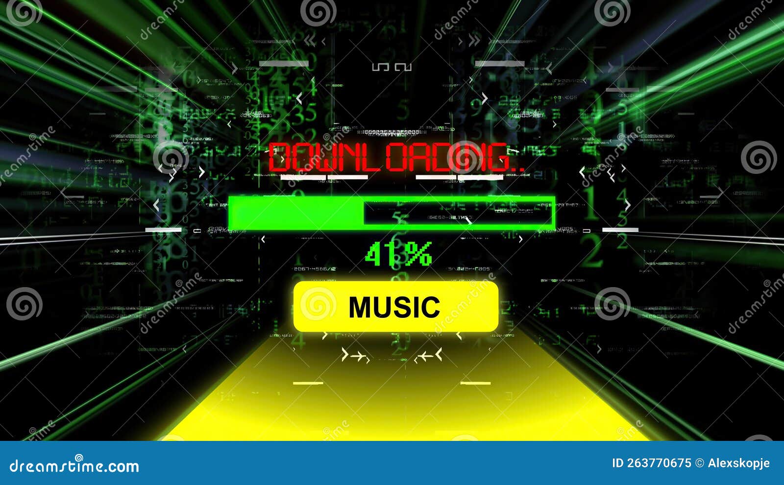 Music Download Progress Bar on the Screen Stock Illustration ...