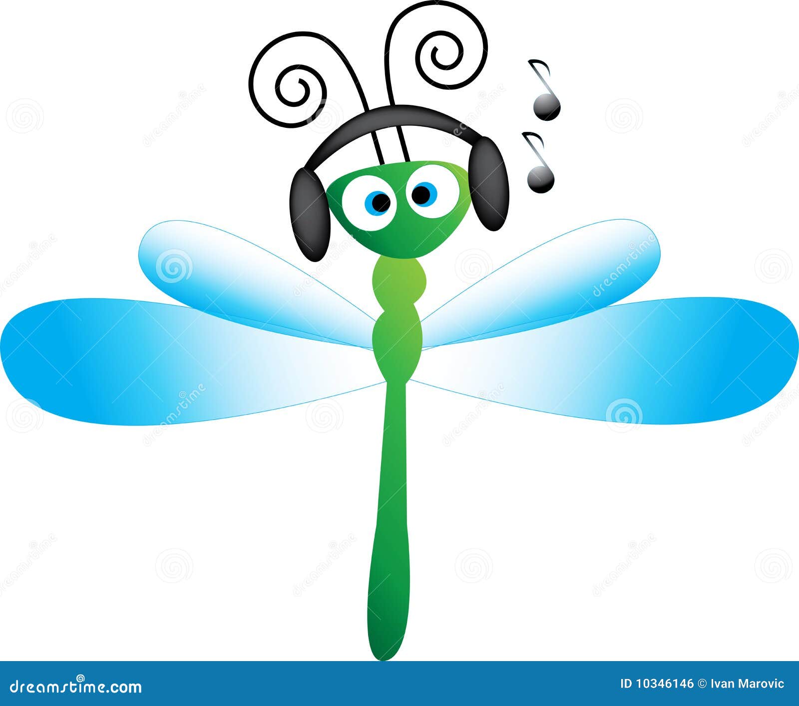 Music dragon fly stock vector. Illustration of music - 10346146