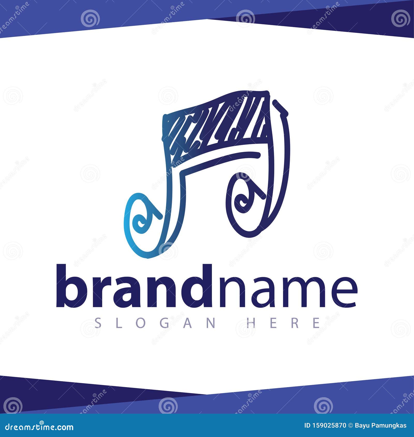 Music draw Logo Icon stock vector. Illustration of style - 159025870