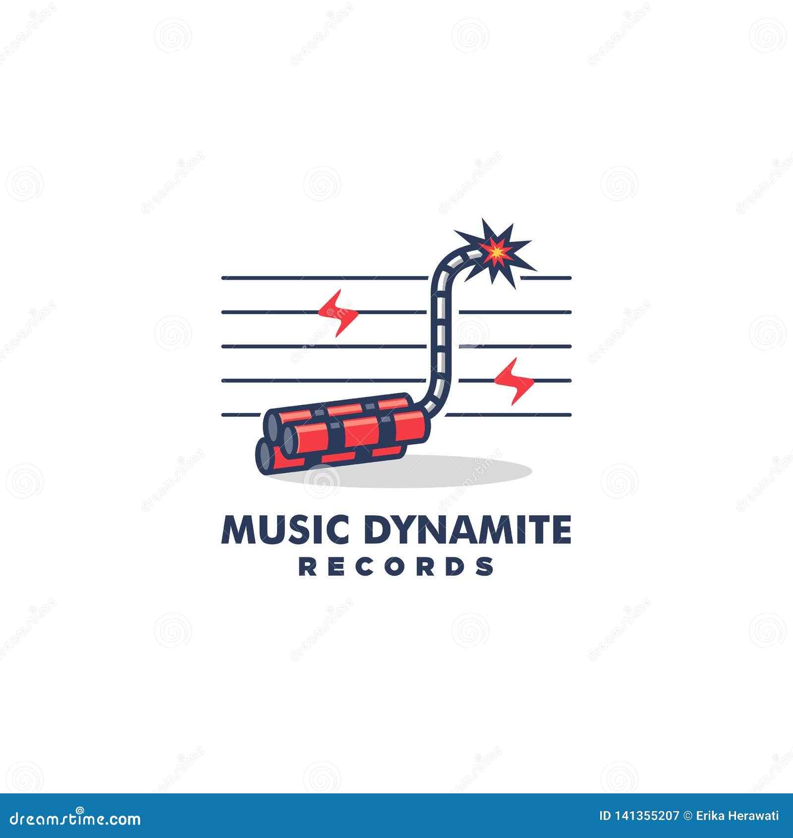 Music Dynamite Design Concept Illustration Vector Template Stock Vector ...
