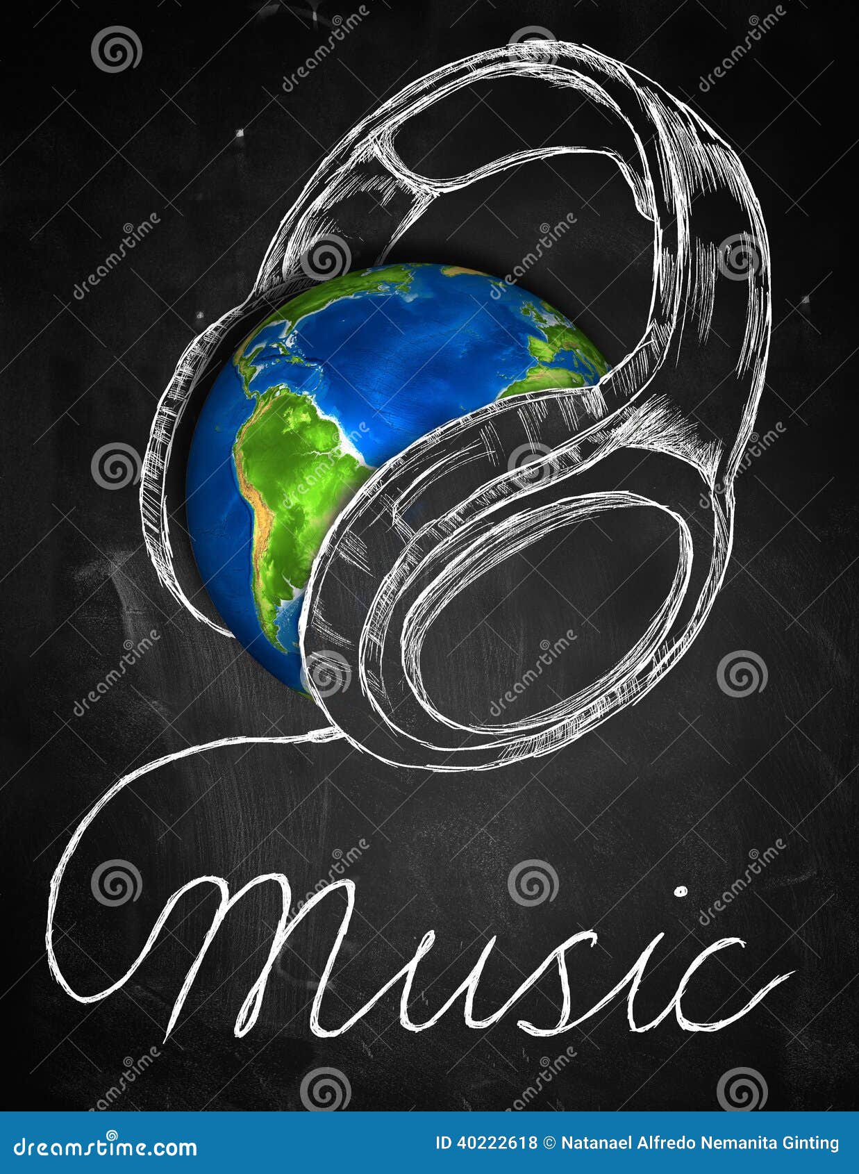 Music Earth Headphone Background Stock Illustration - Illustration of ...