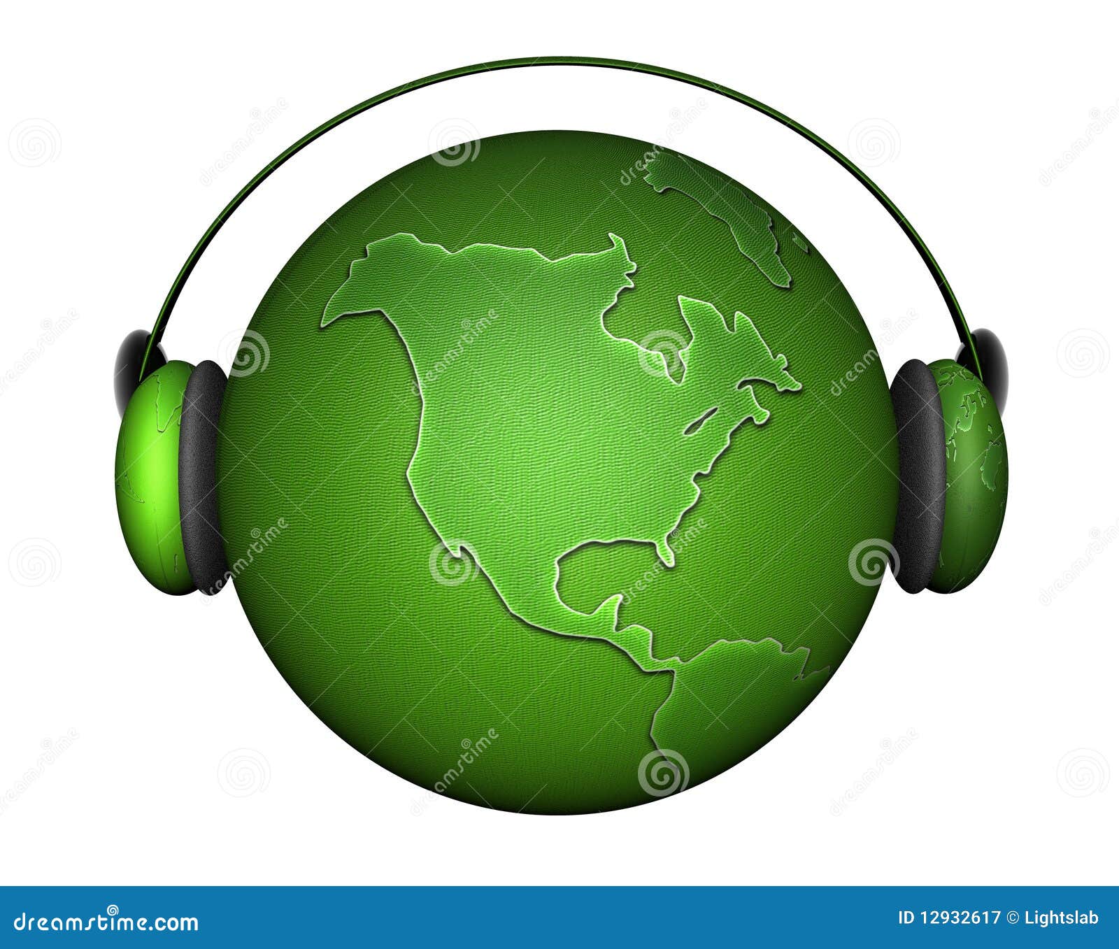 Music Earth with Headphones Stock Illustration - Illustration of ...
