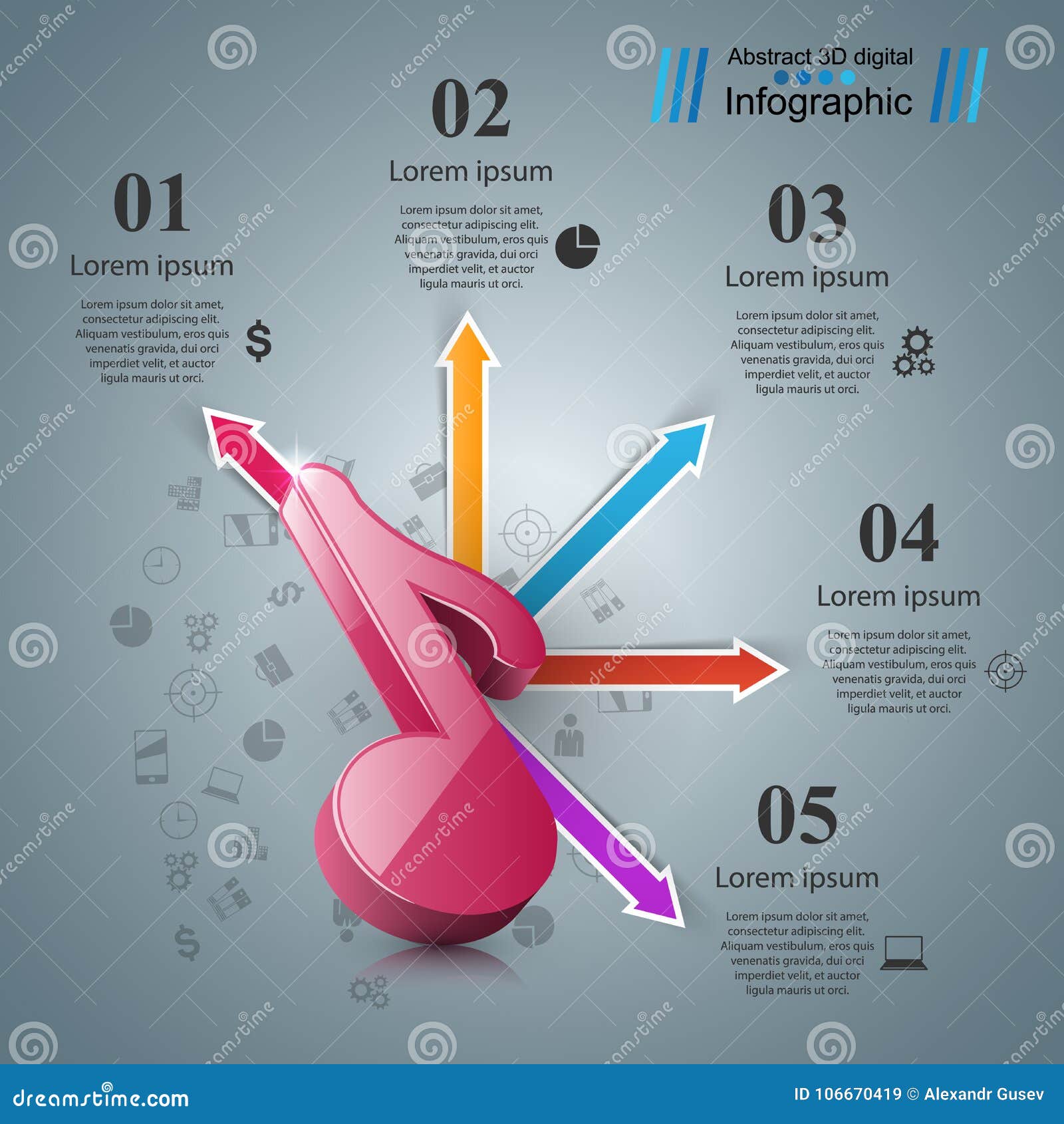 Music Education Infographic. Note Icon. Stock Vector - Illustration of ...