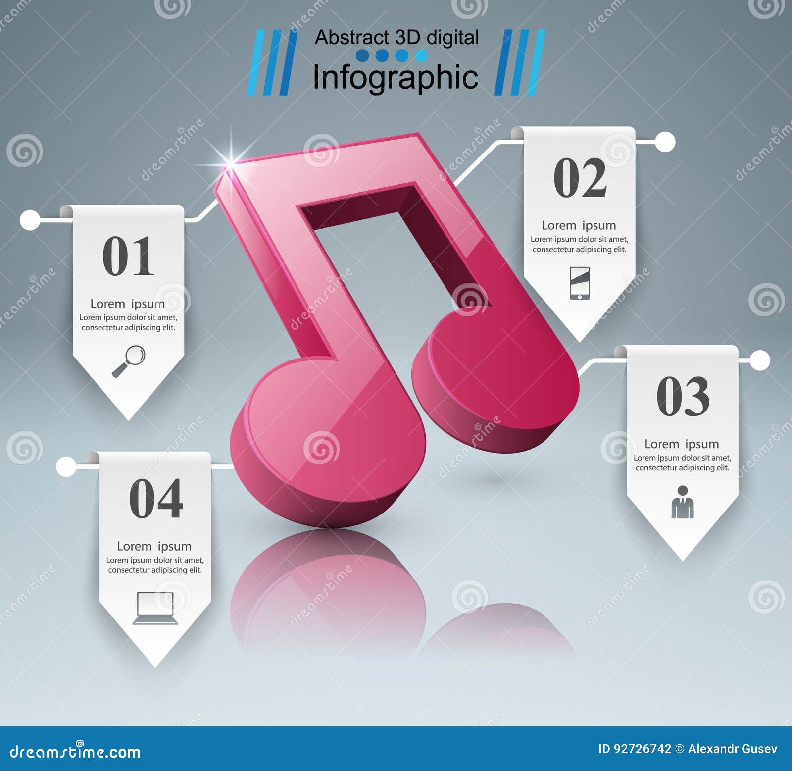 Music Education Infographic. Note Icon. Stock Vector - Illustration of ...