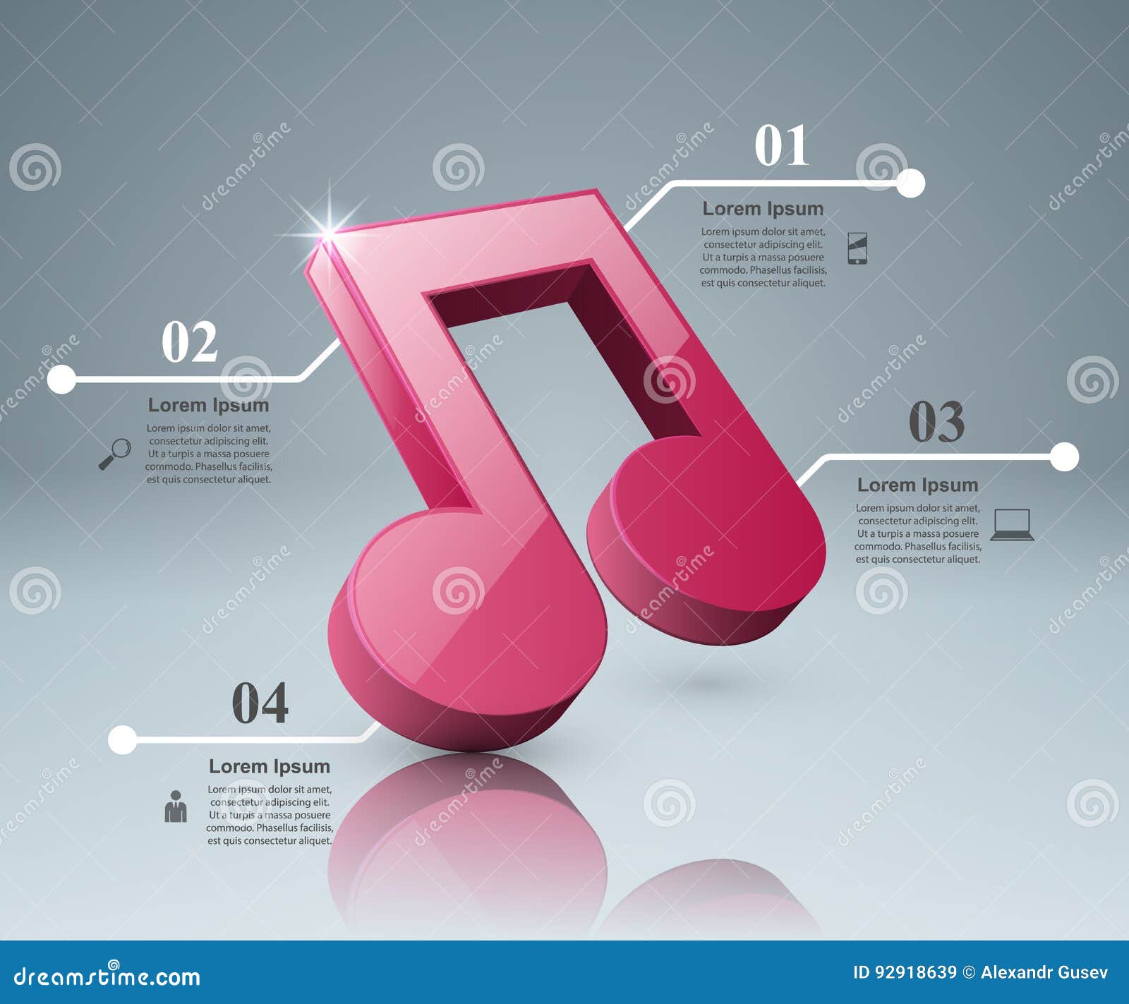 Music Education Infographic. Note Icon. Stock Vector - Illustration of ...