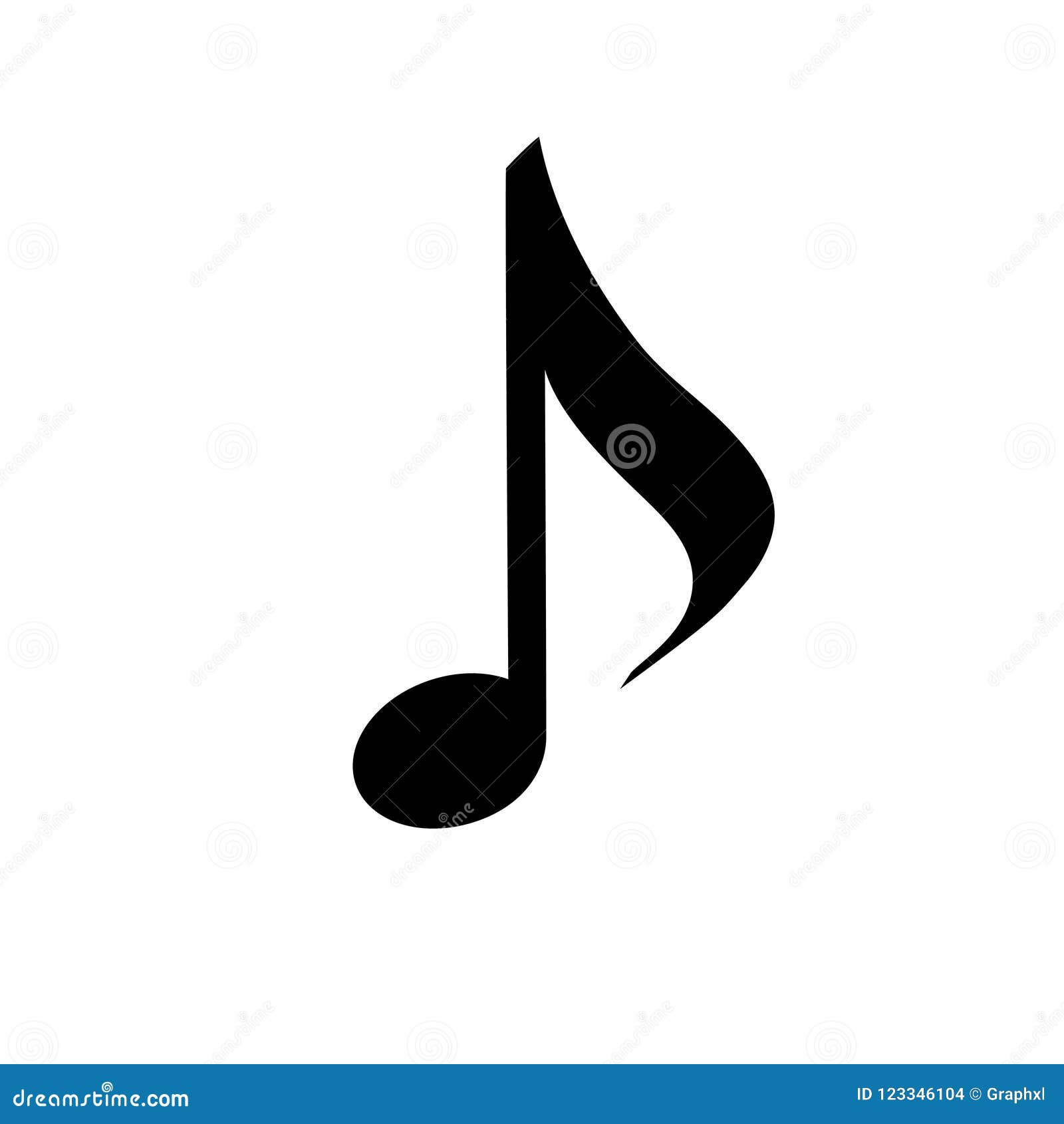 Music Eighth Note Icon stock vector. Illustration of note - 123346104