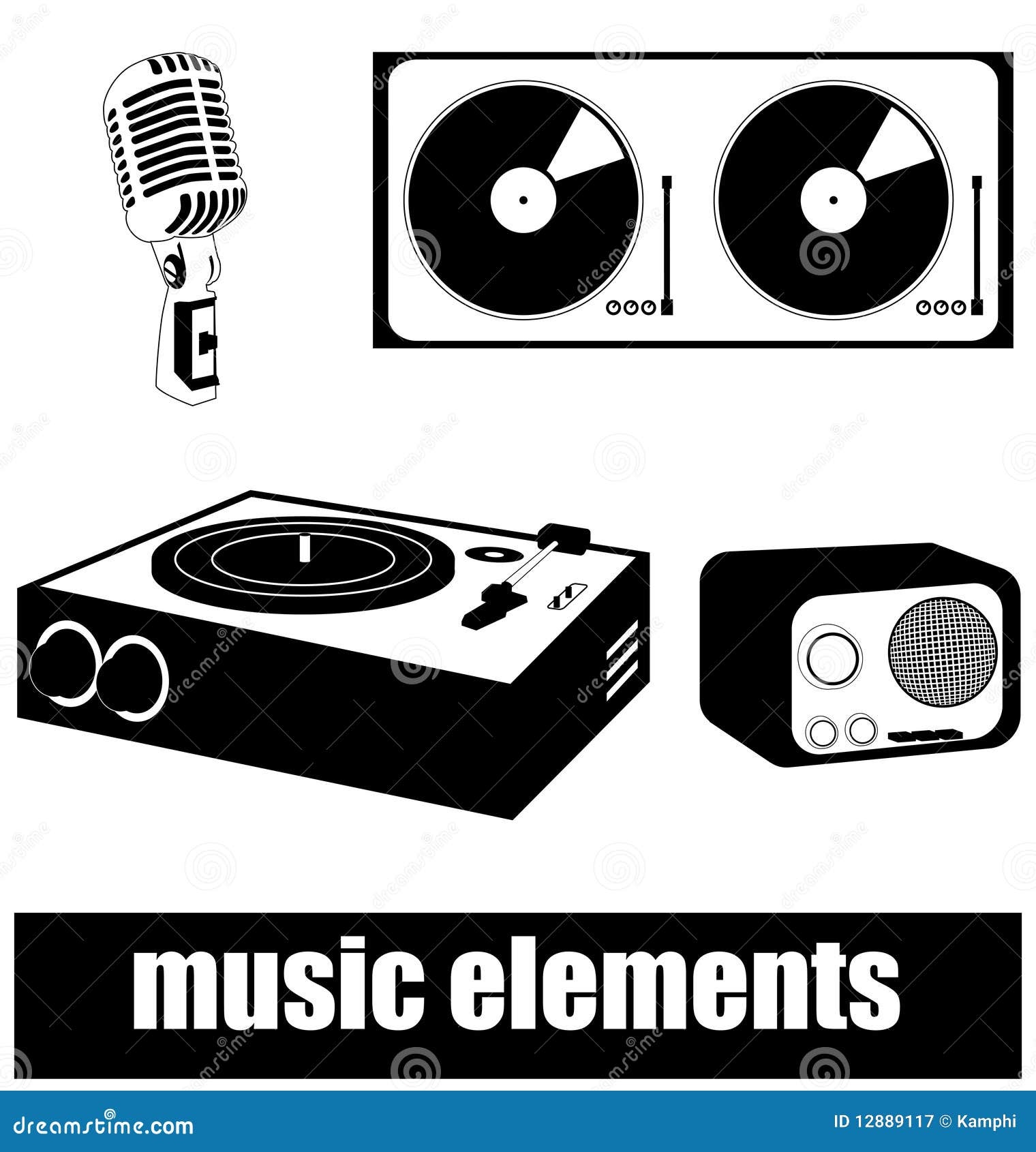 Music elements stock illustration. Illustration of space - 12889117
