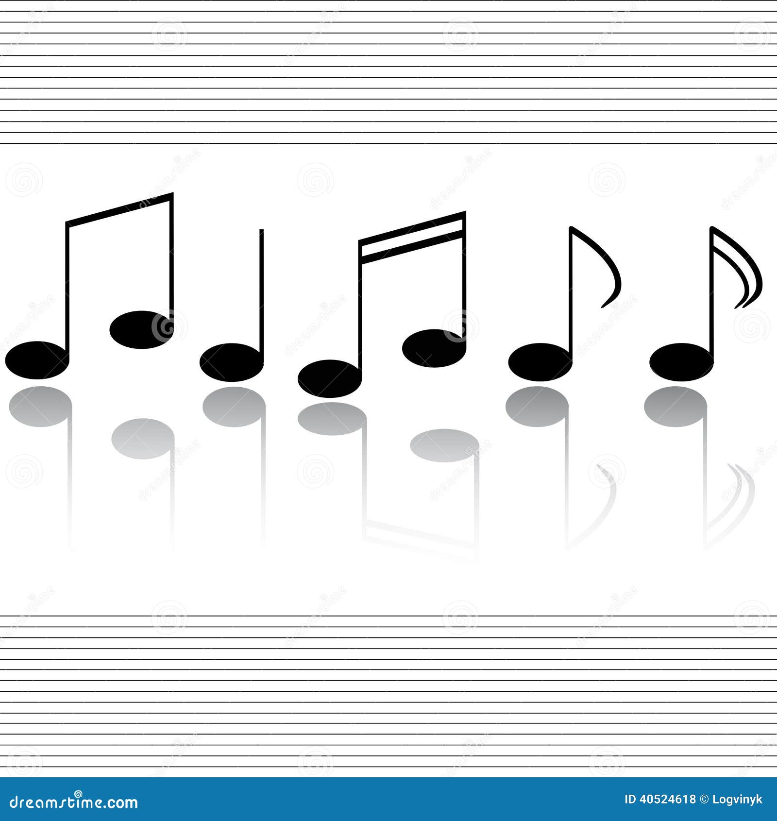 Music Elements with Flat Design Stock Illustration - Illustration of ...