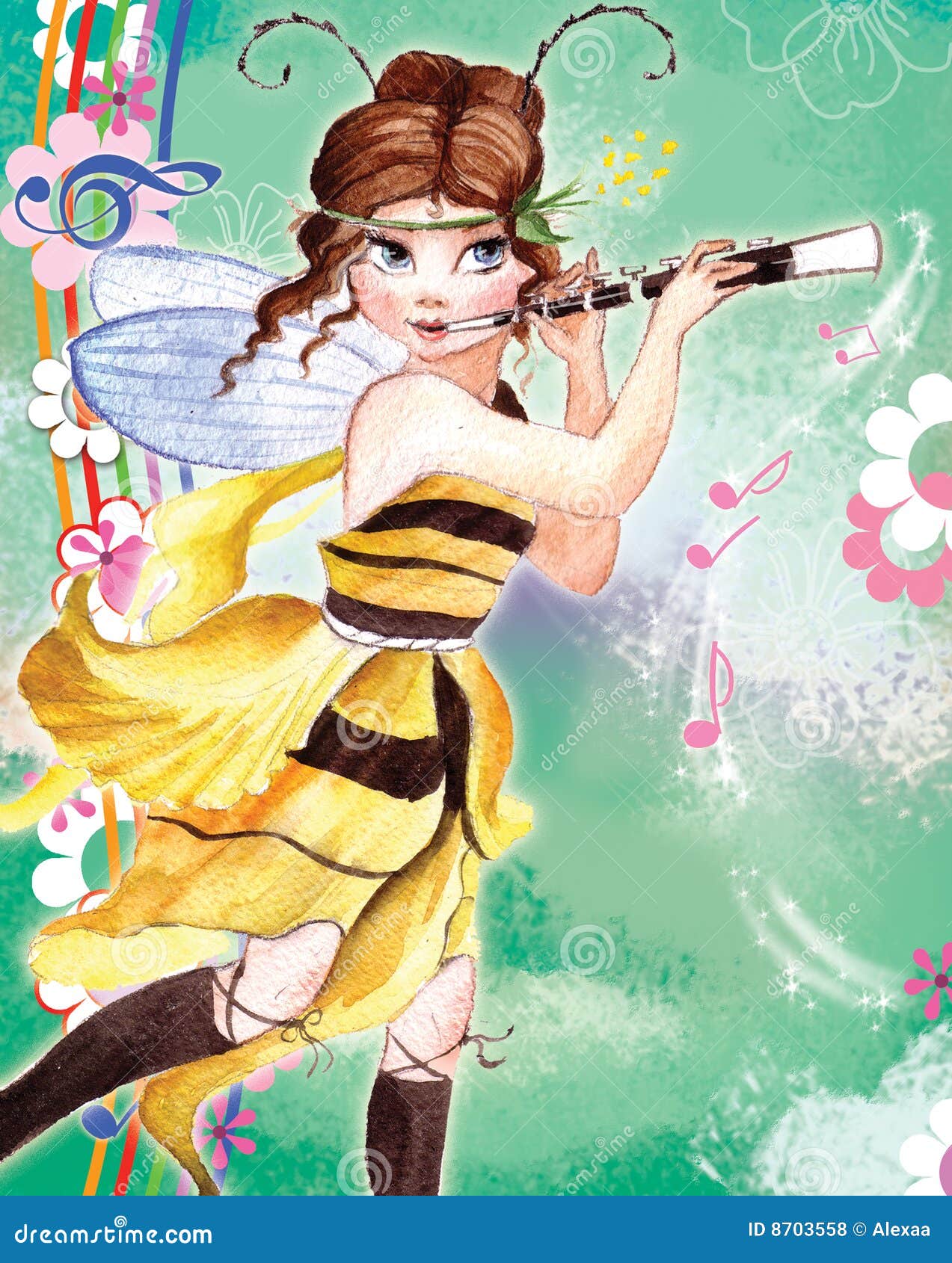 Music elf stock illustration. Illustration of colour, clip - 8703558