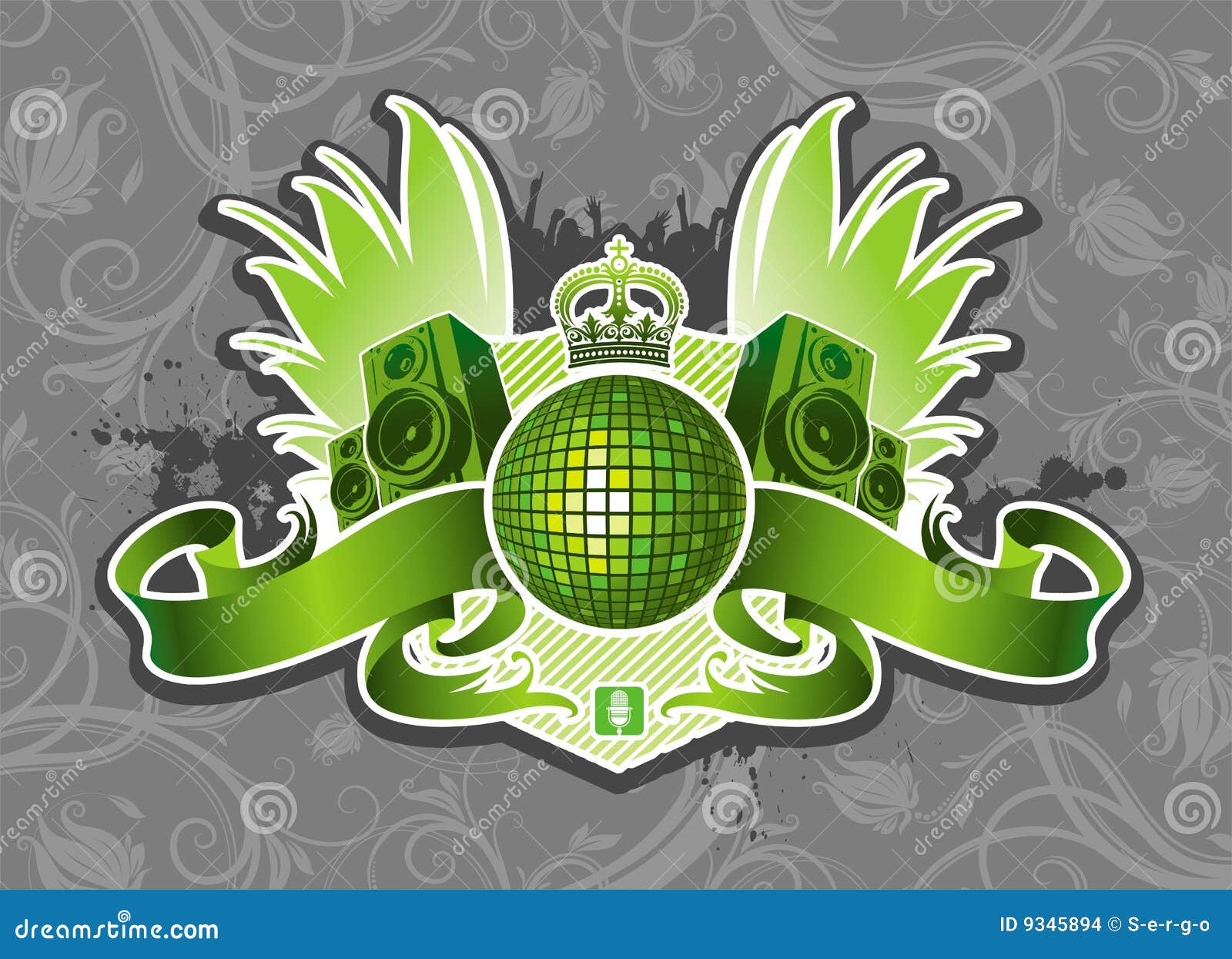 Music emblem stock vector. Illustration of blots, design - 9345894