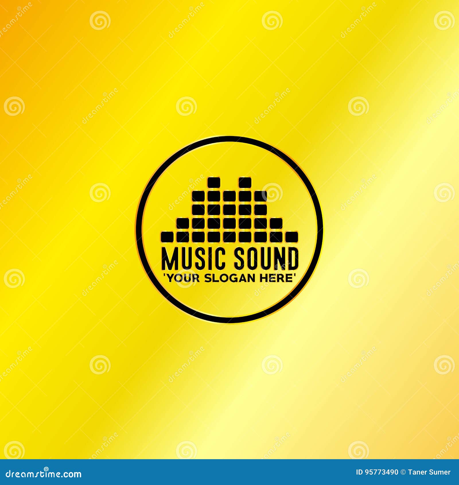 Music Emblem with Golden Background Stock Vector - Illustration of ...