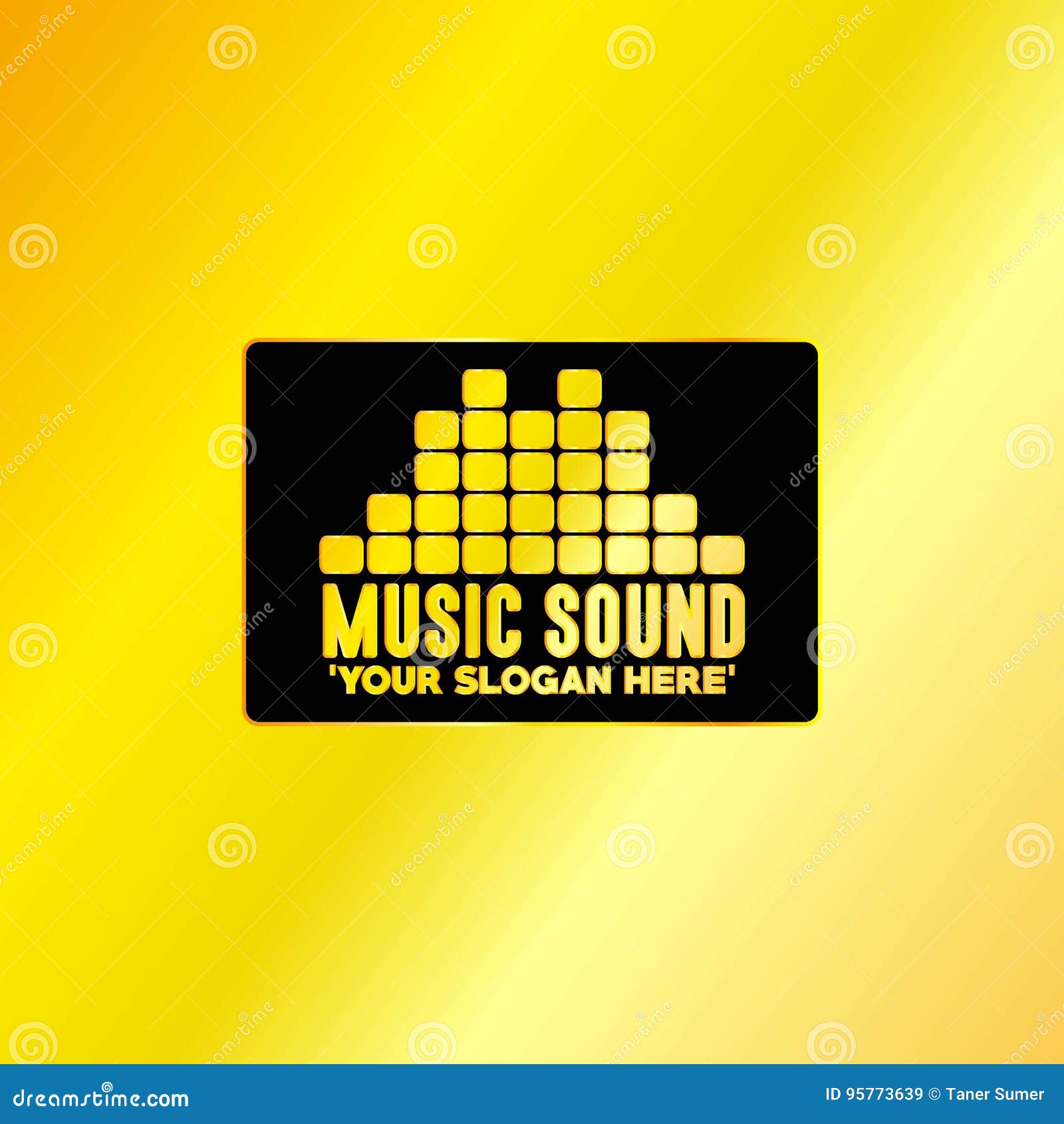 Music Emblem with Golden Background Stock Vector - Illustration of ...