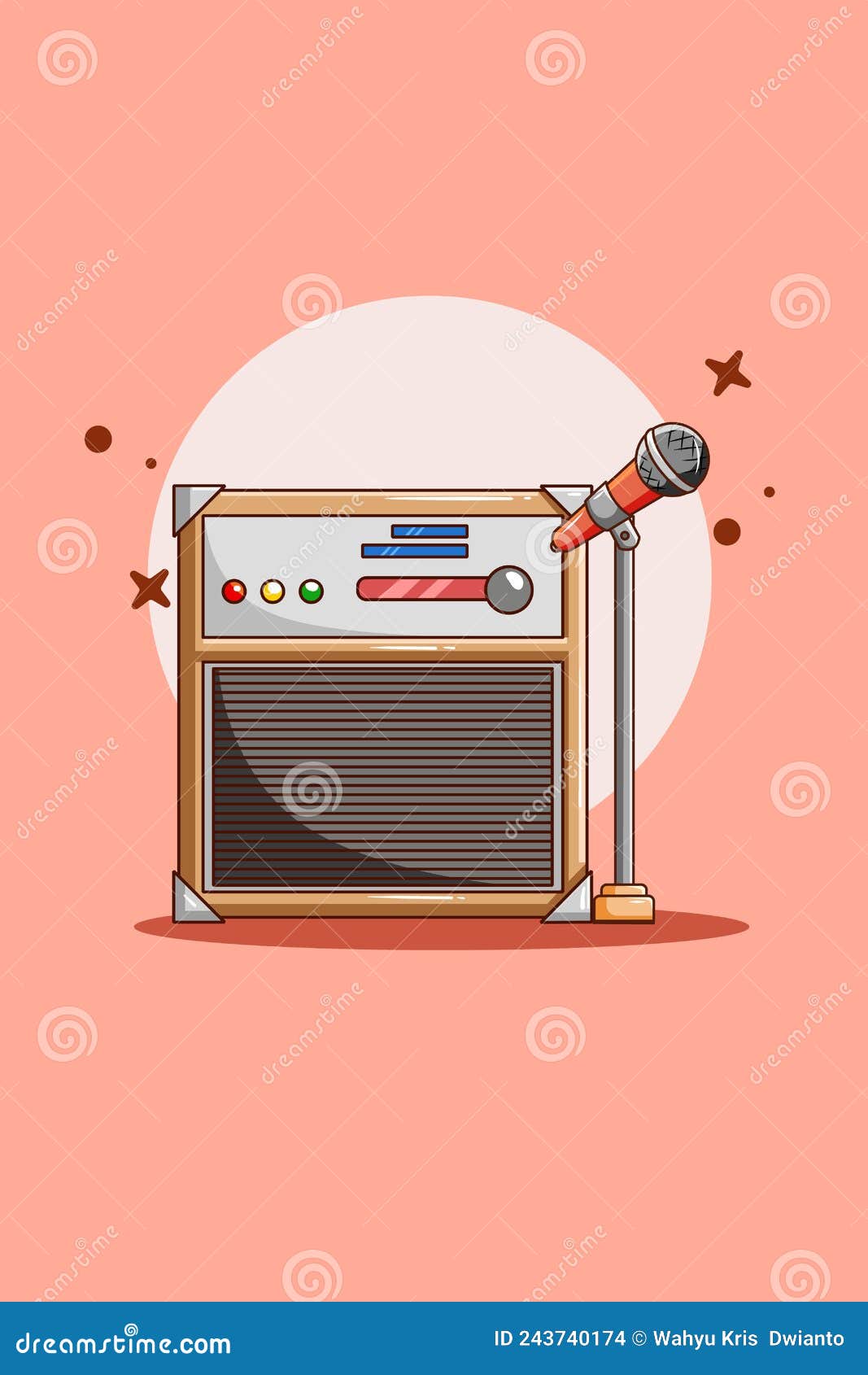 Music Engine with Microphone Icon Cartoon Illustration Stock Vector ...