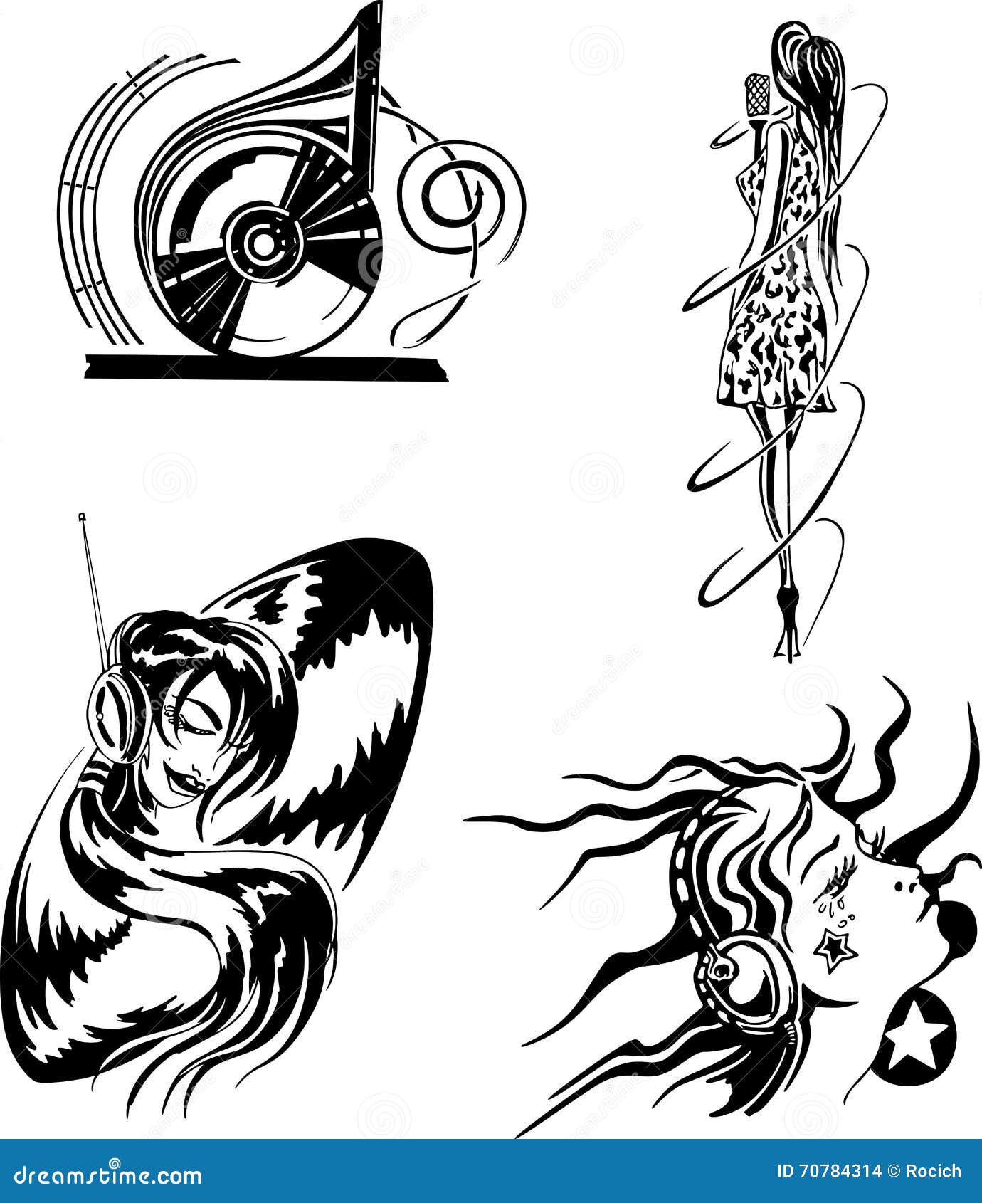 Music Entertainment Set stock vector. Illustration of black - 70784314