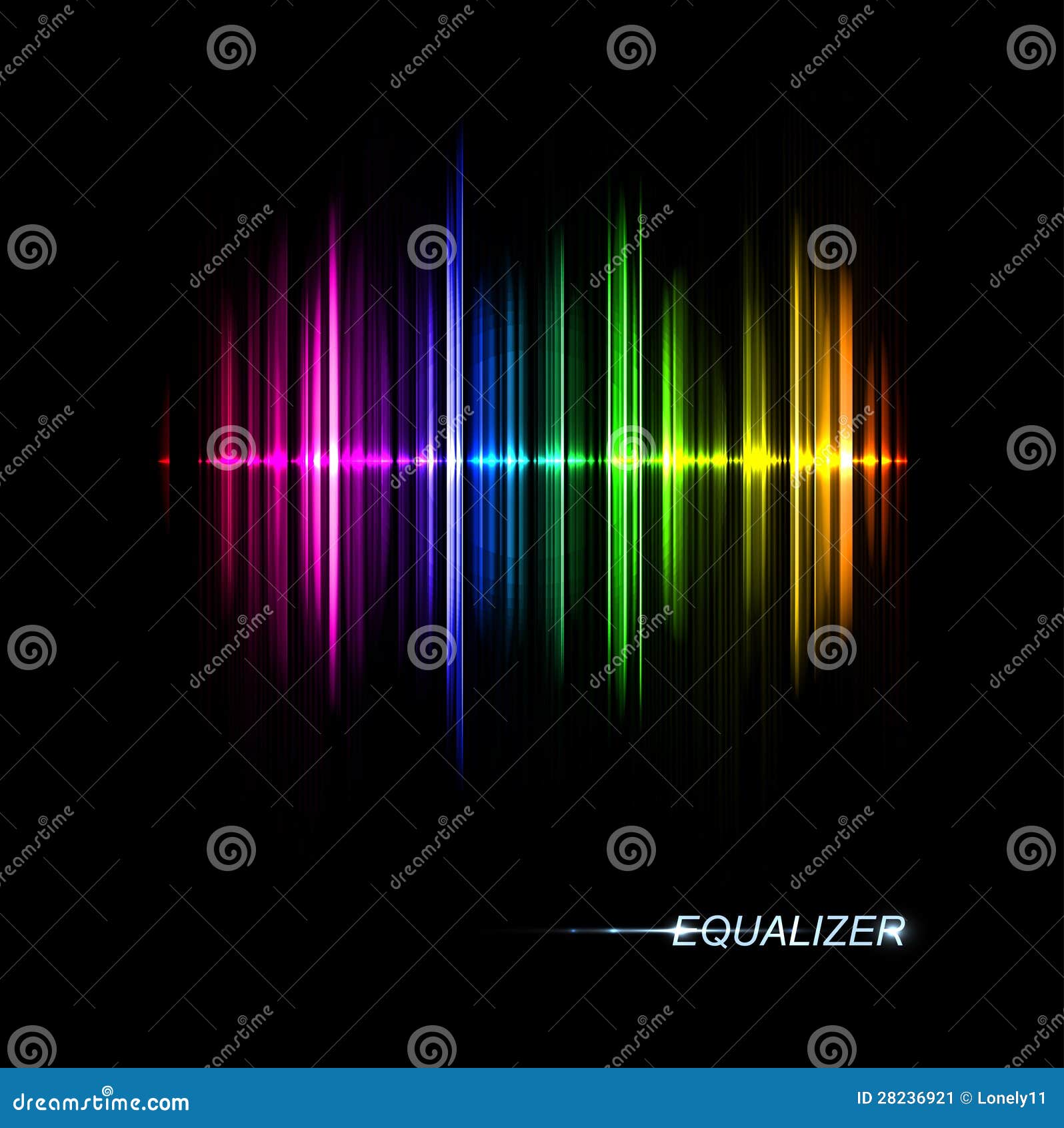 Music Equalizer Rainbow 3d Illustration Render Music Signal Frequency ...