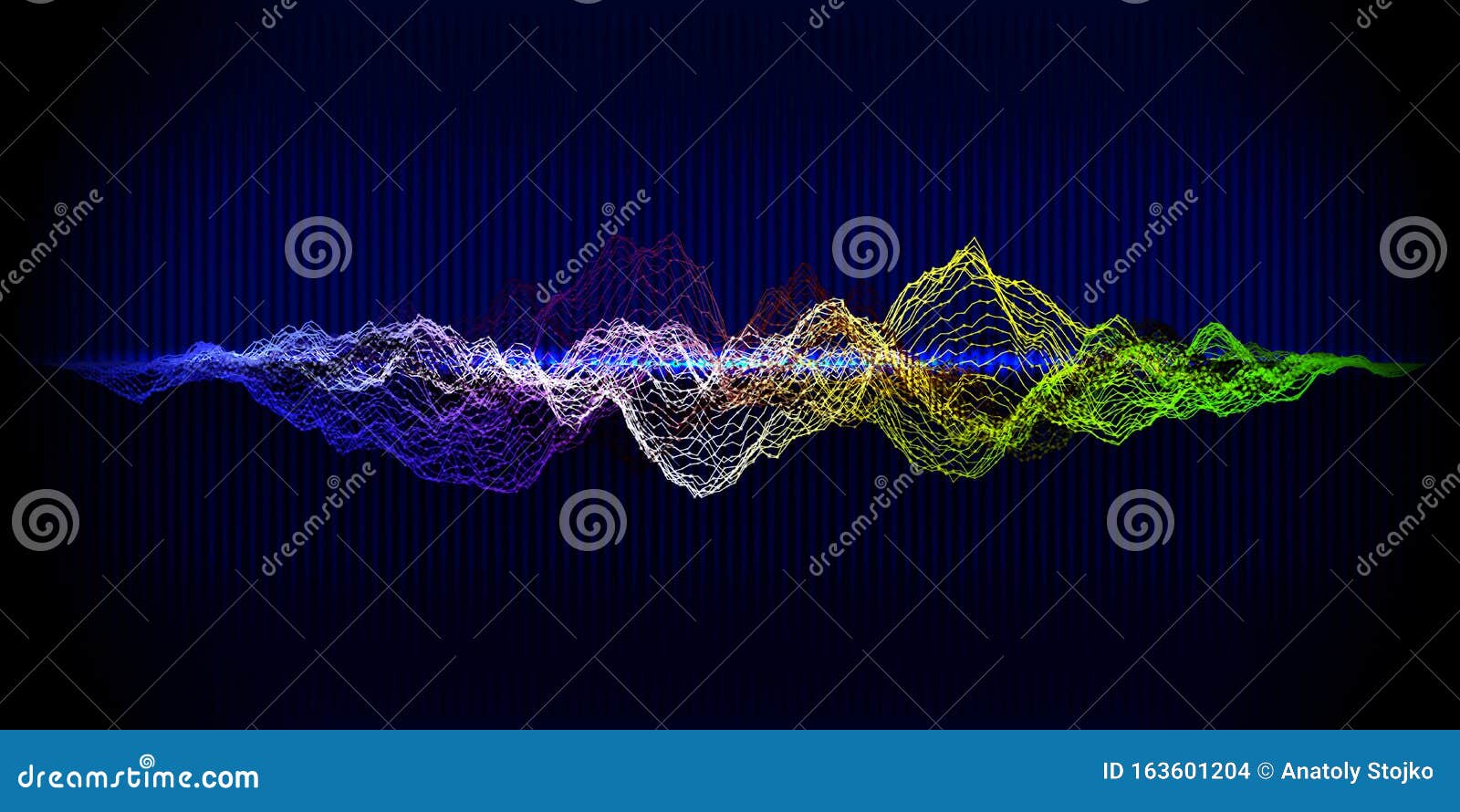 Music Equalizer Abstract Background. Grid Color Waveform on Blue ...