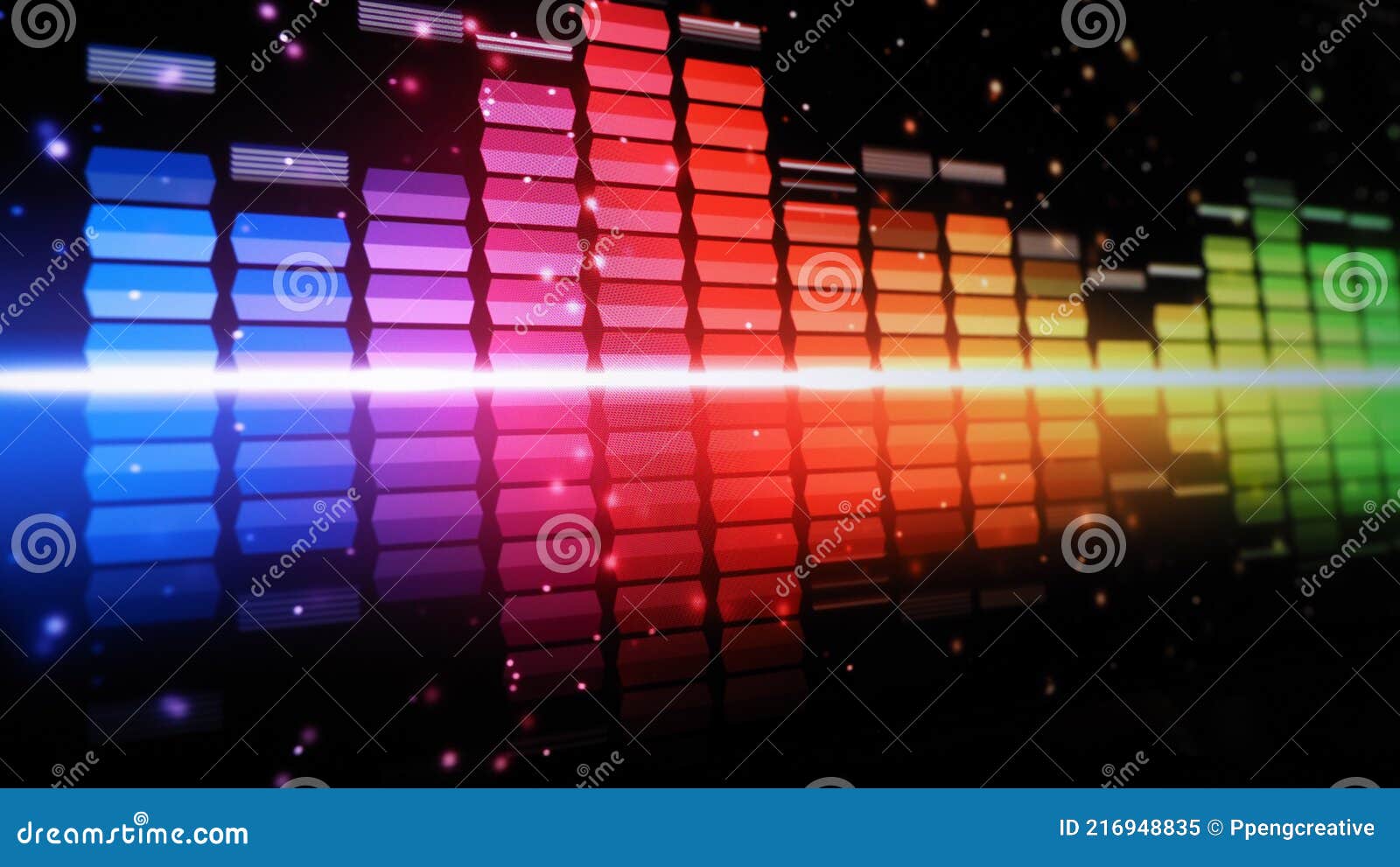 Music Equalizer Bar. Audio Waveform Equalizer on Screen Black ...