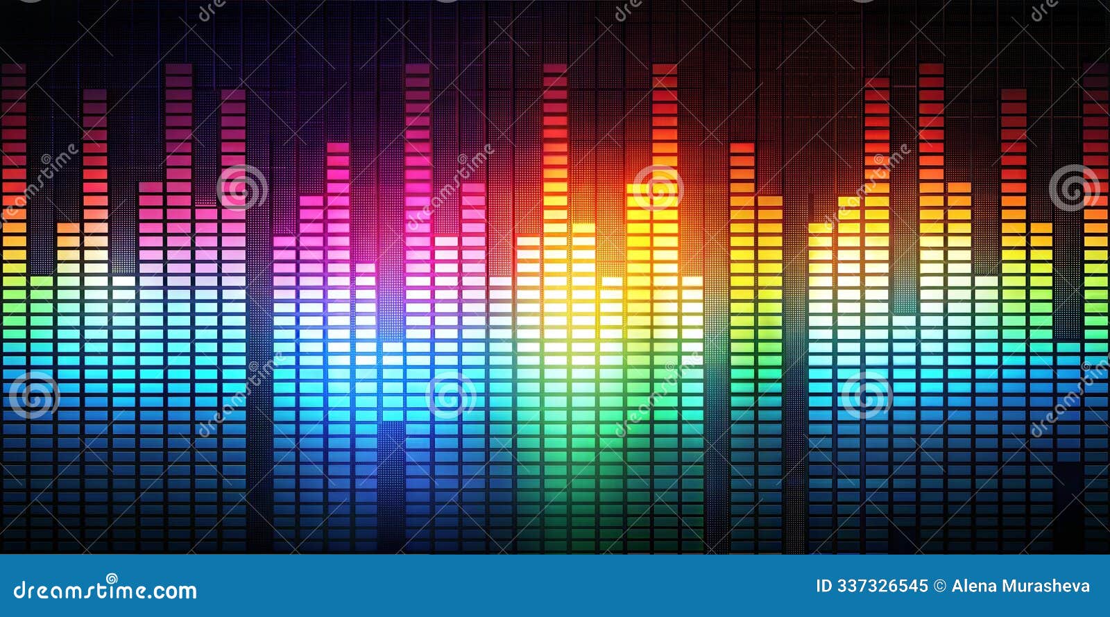 Music Equalizer on Black Background. Rainbow Sound Equalizer Wallpaper ...