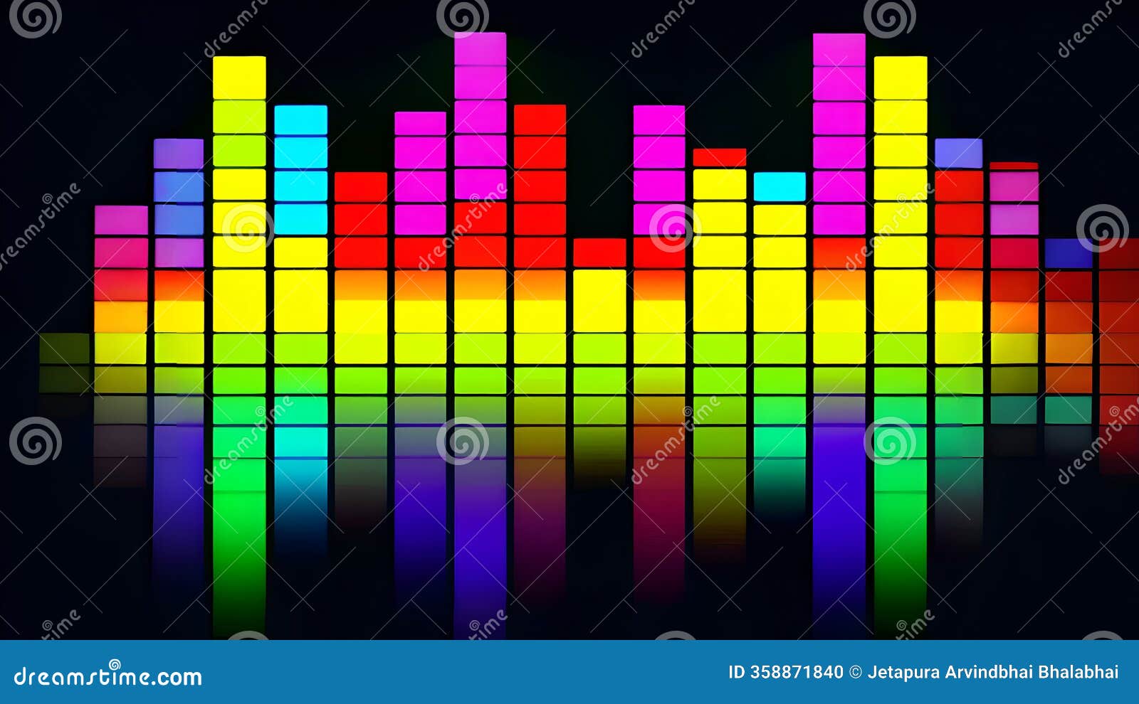 Music Equalizer on Black Background. Rainbow Sound Equalizer Wallpaper ...