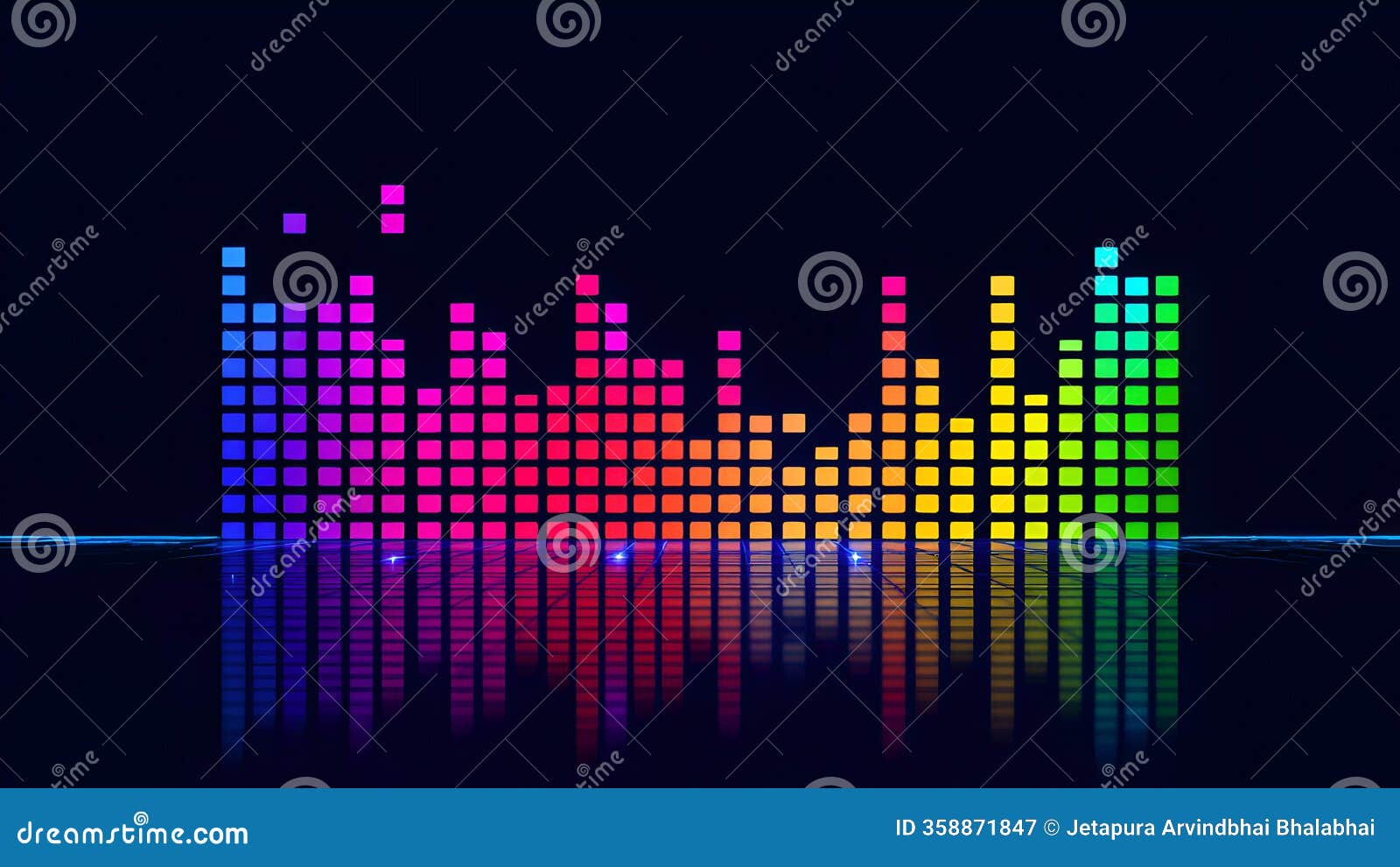Music Equalizer on Black Background. Rainbow Sound Equalizer Wallpaper ...