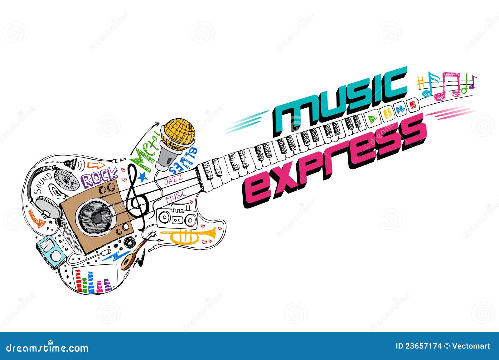 Music Express stock vector. Illustration of concept, modern - 23657174