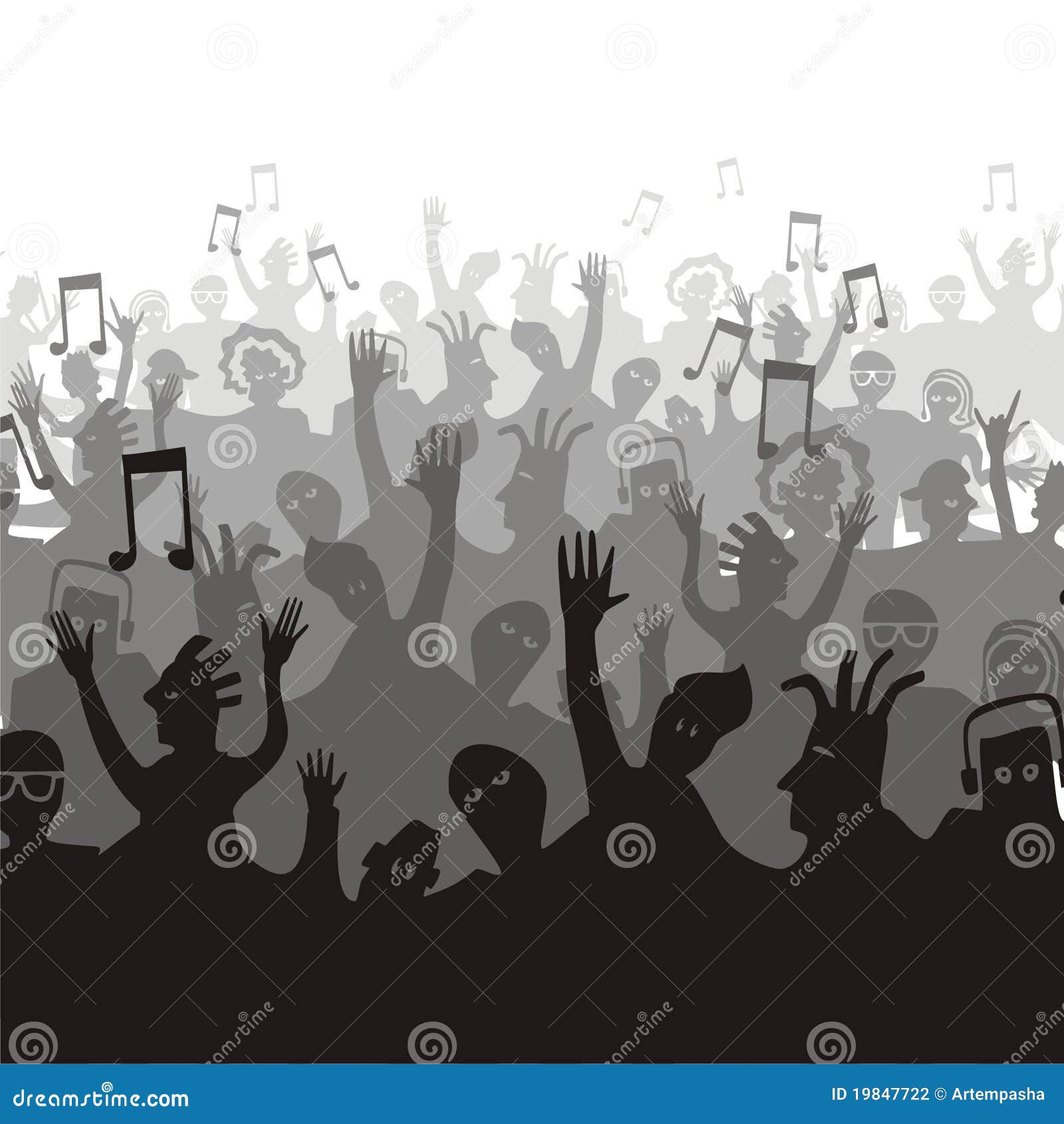 Music fans stock vector. Illustration of friends, action - 19847722