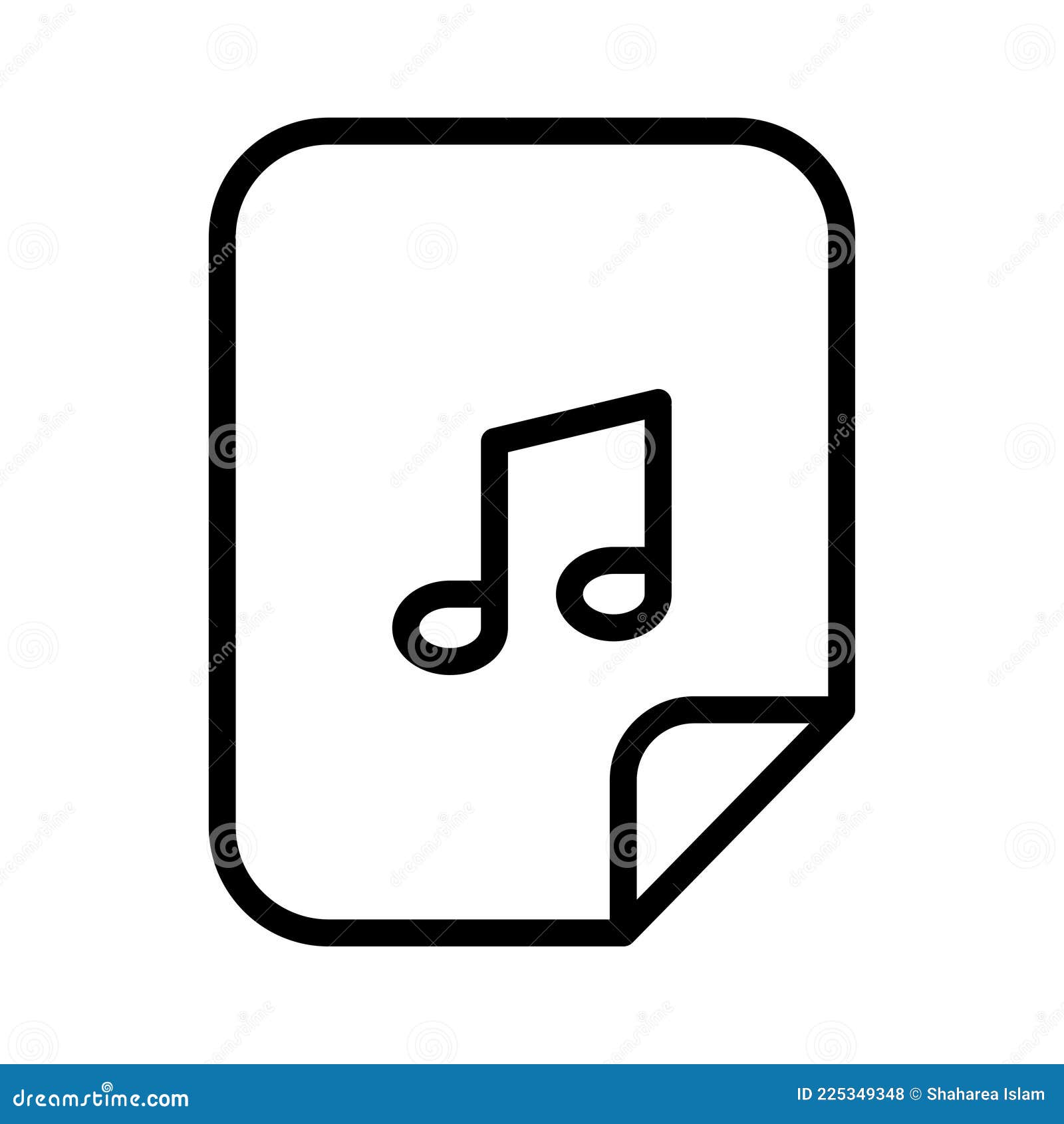 Music file icon stock vector. Illustration of file, symbol - 225349348
