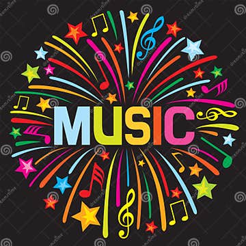 Music firework stock vector. Illustration of music, celebration - 25543718