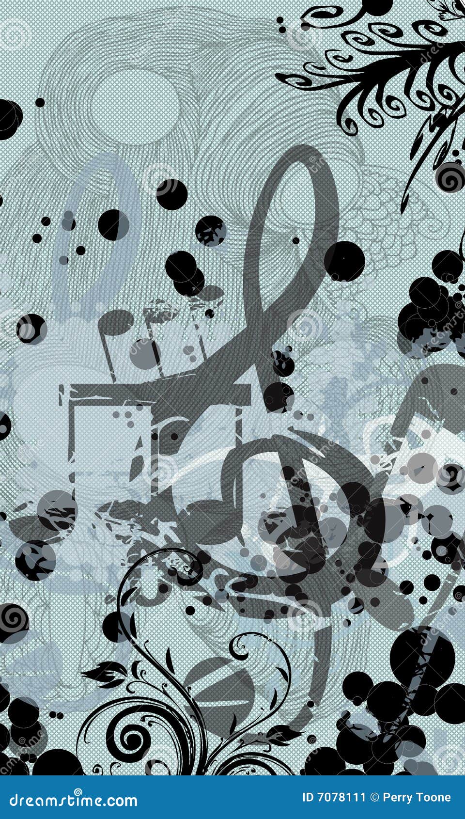 Music Floral Abstract stock vector. Illustration of design - 7078111