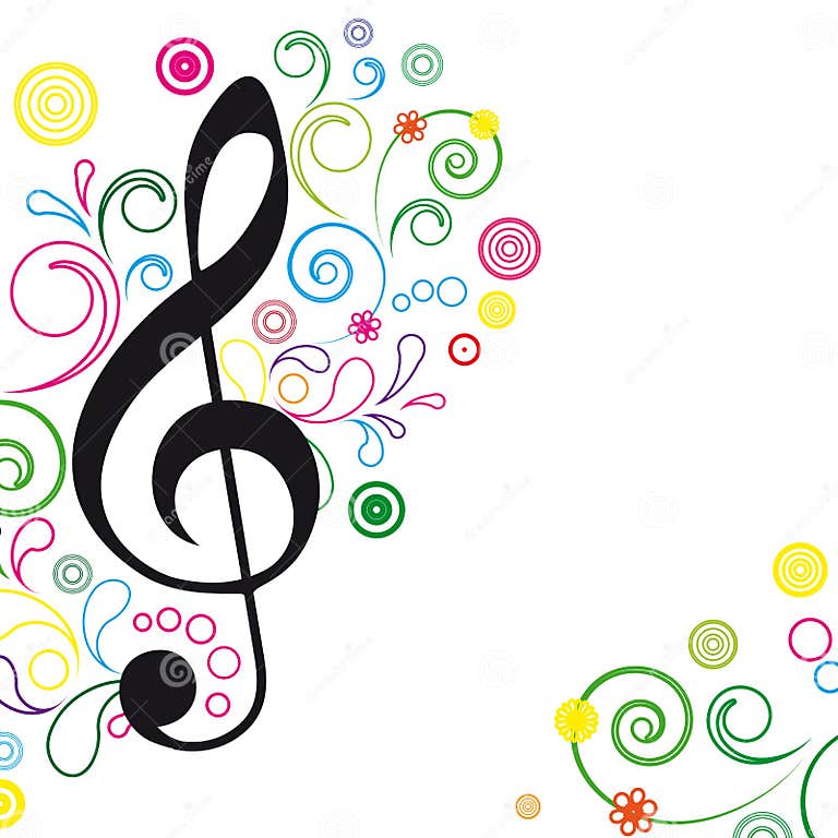 Music Floral Background. stock vector. Illustration of flow - 14667181