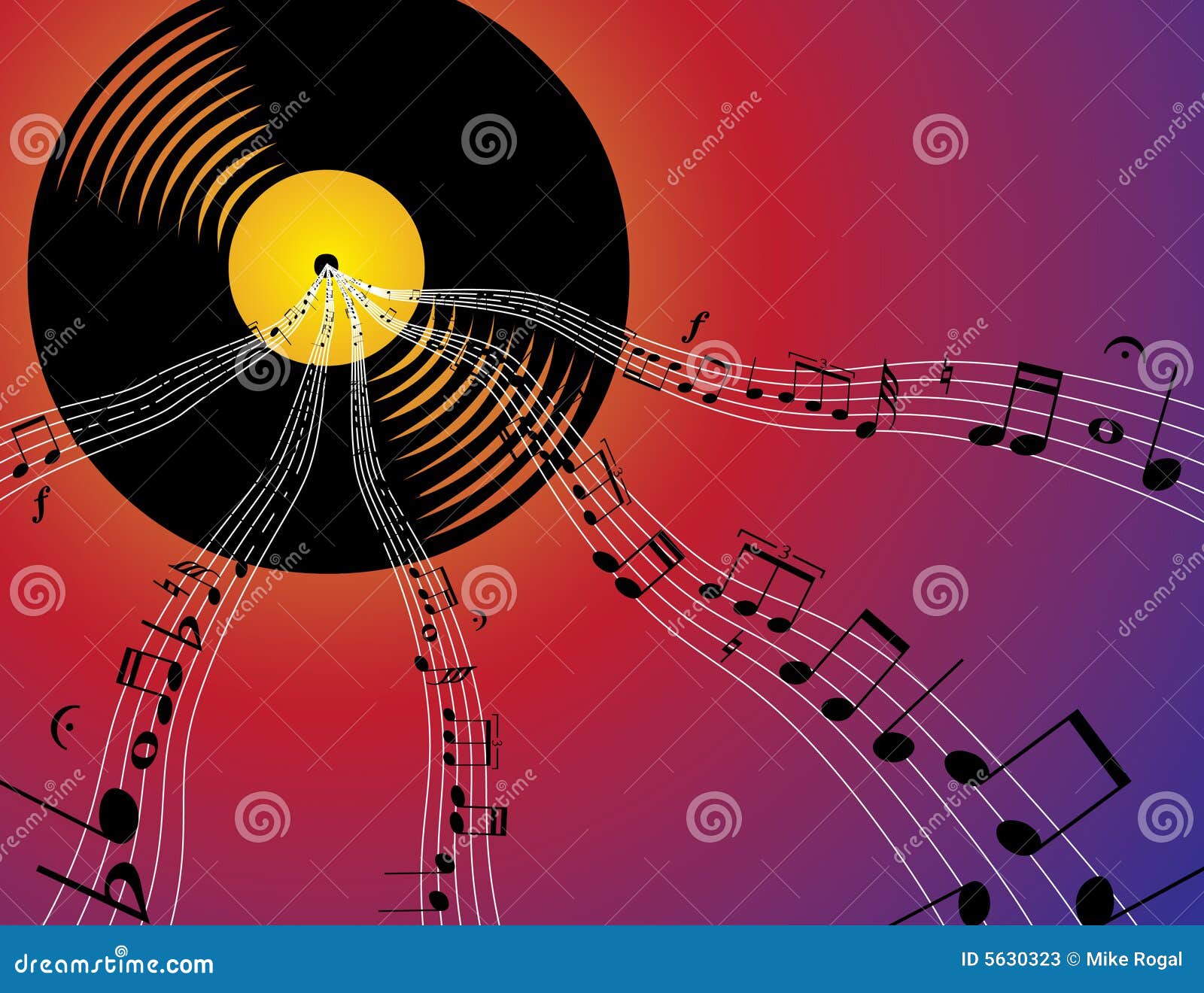 Music flow stock vector. Illustration of orange, bars - 5630323