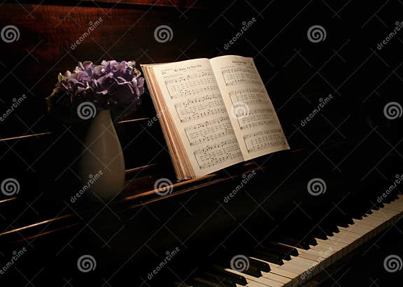 Music flowers stock image. Image of piece, hymnal, wooden - 954025
