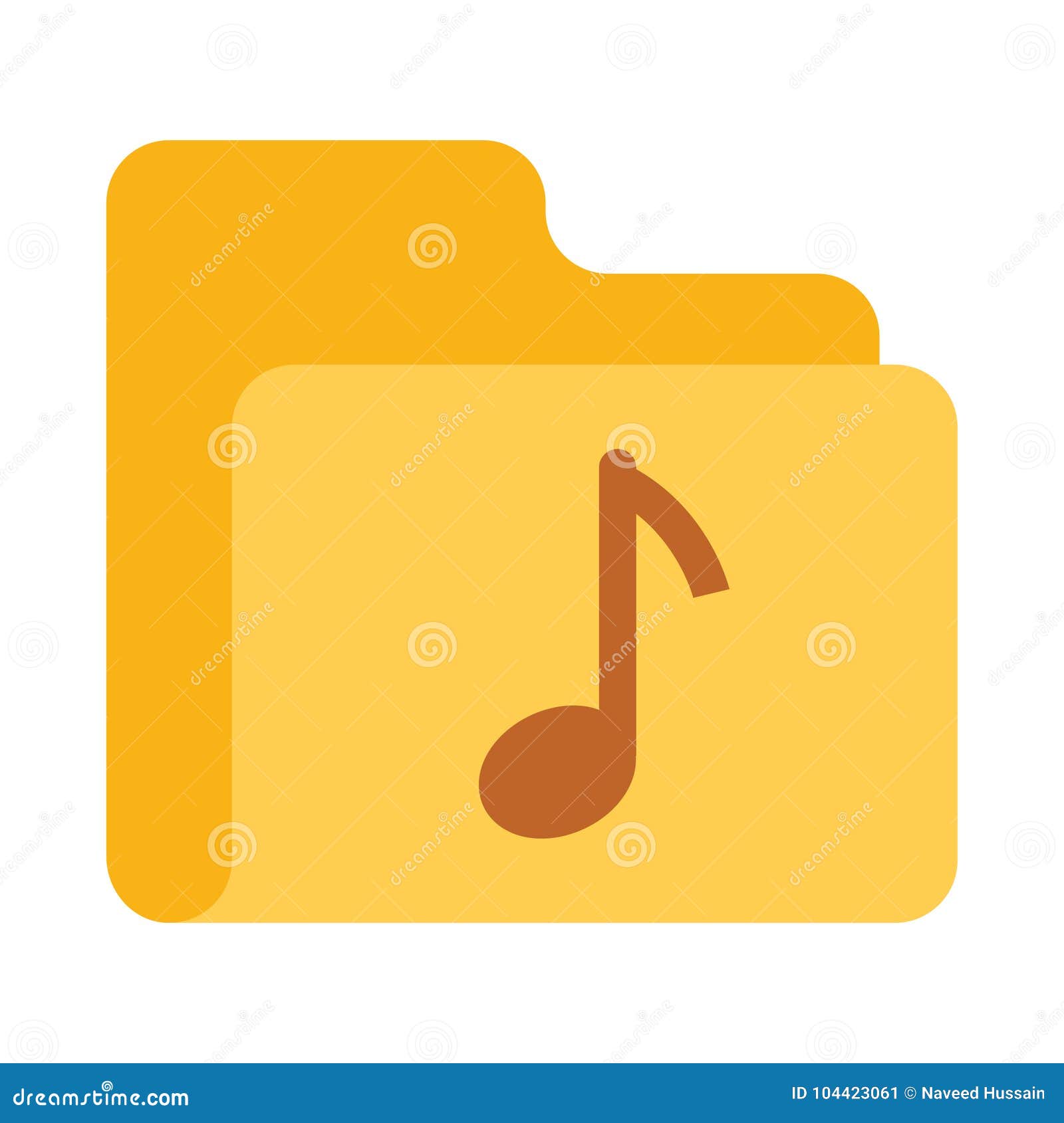 Music folder flat icon stock illustration. Illustration of folder ...