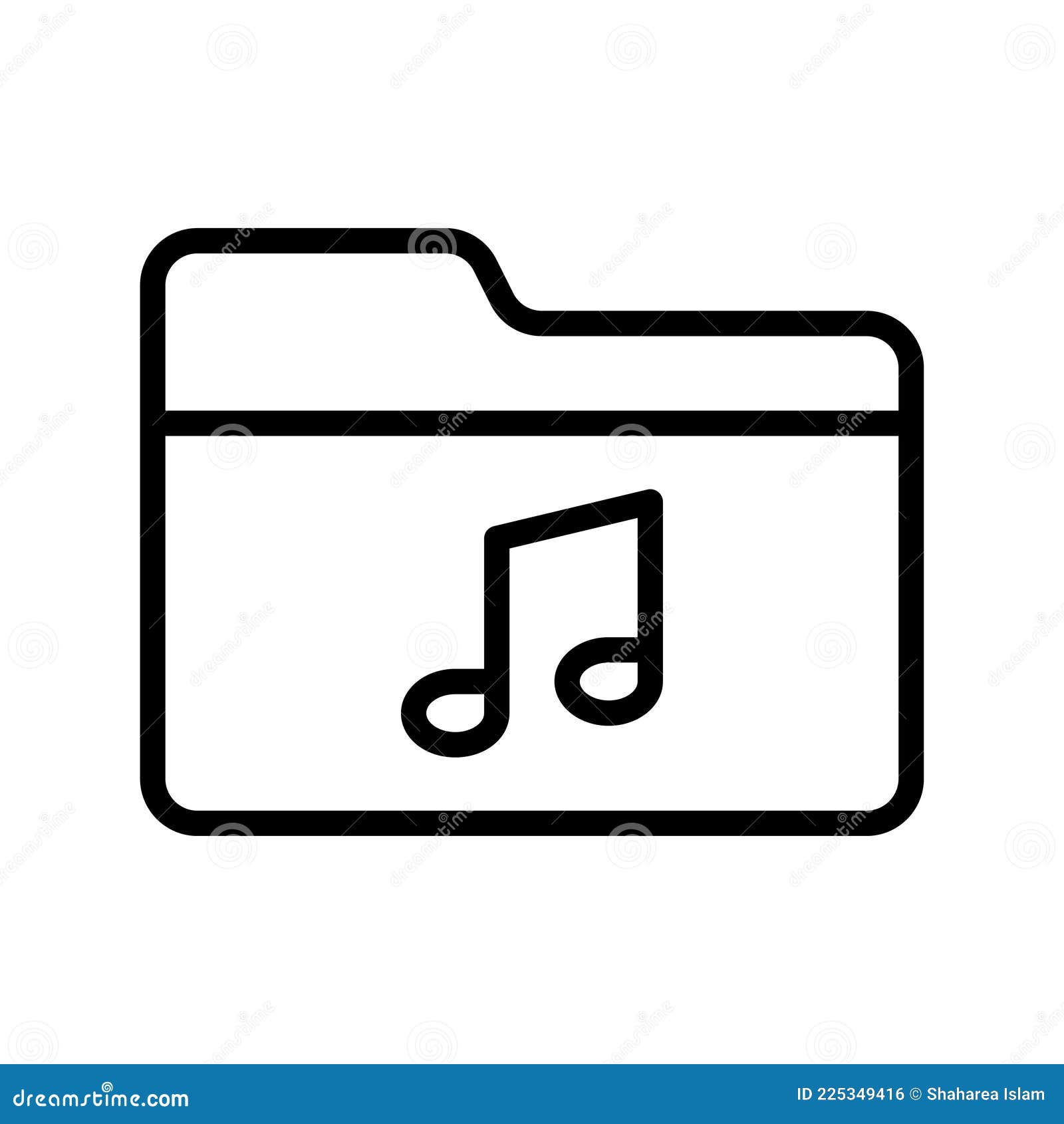 Music folder icon stock vector. Illustration of file - 225349416